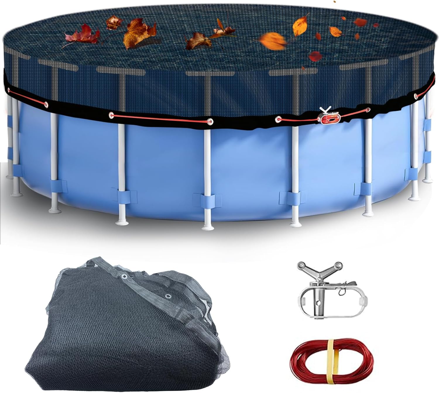 Amazon.com : 26.2 Ft Round Pool Leaf Net for Above Ground Pool, Durable ...