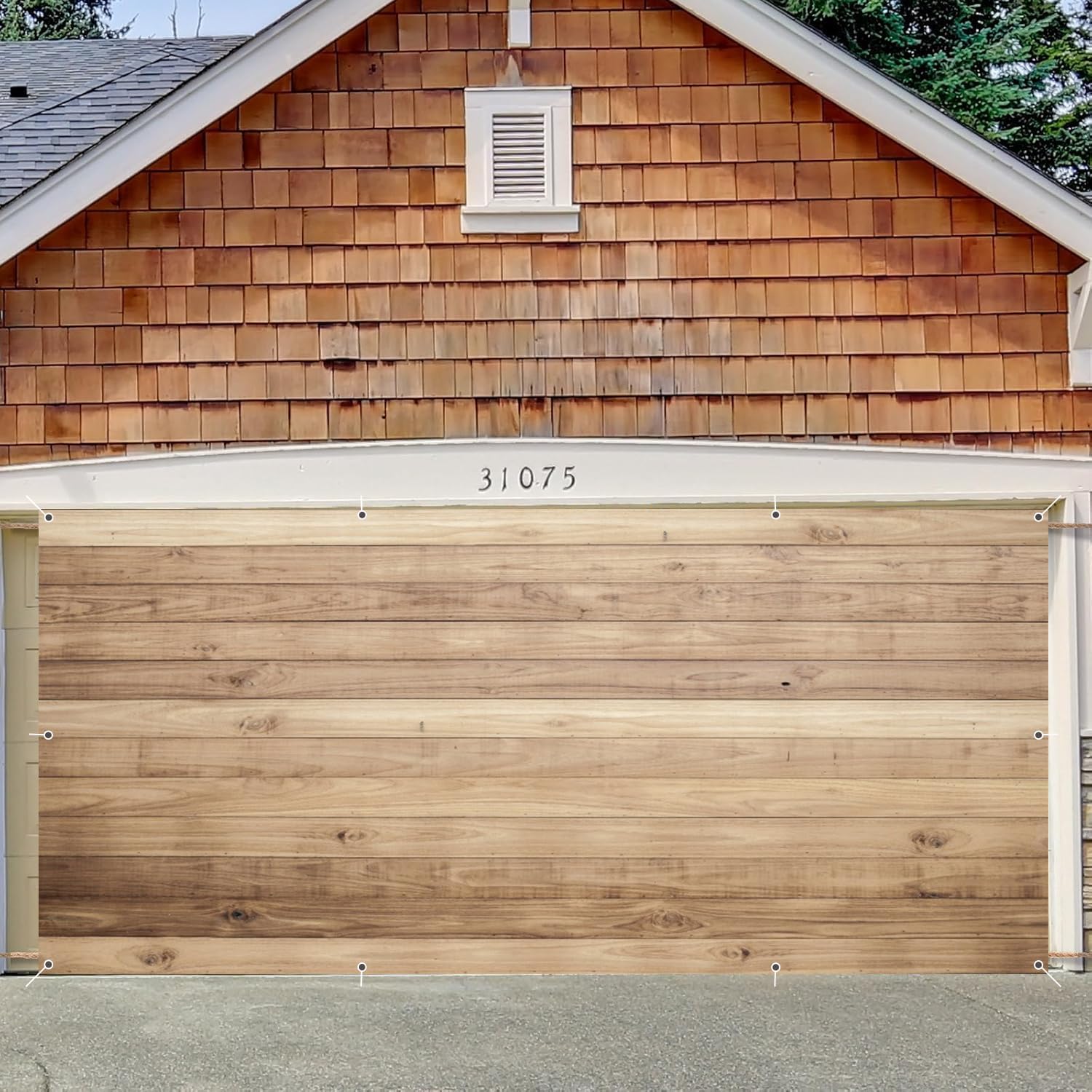 Amazon.com: Light Wooden Board Garage Door Cover Banner Decorations ...