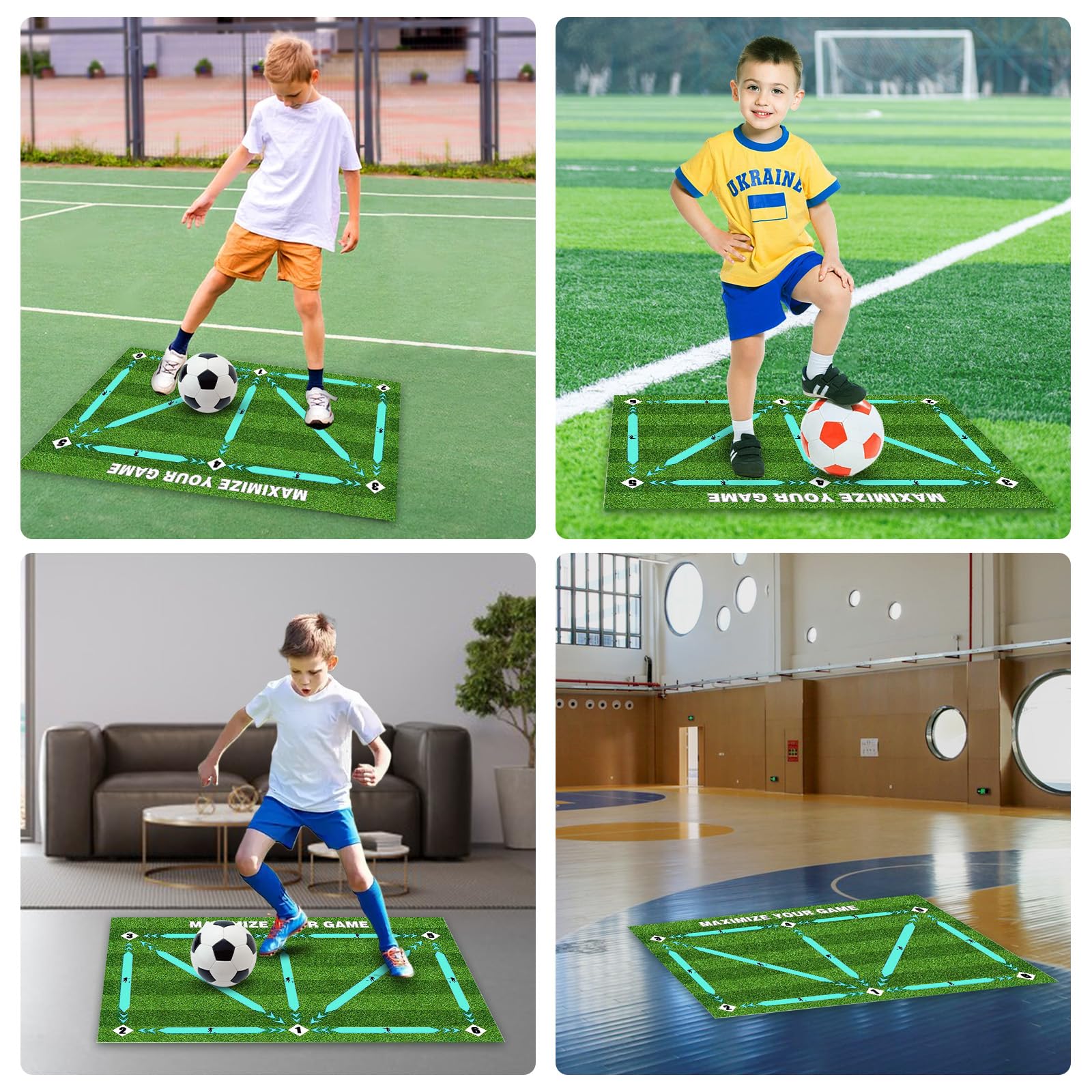 Football Training Mat For Training And Ball Control - 60 X 90 Cm Non ...