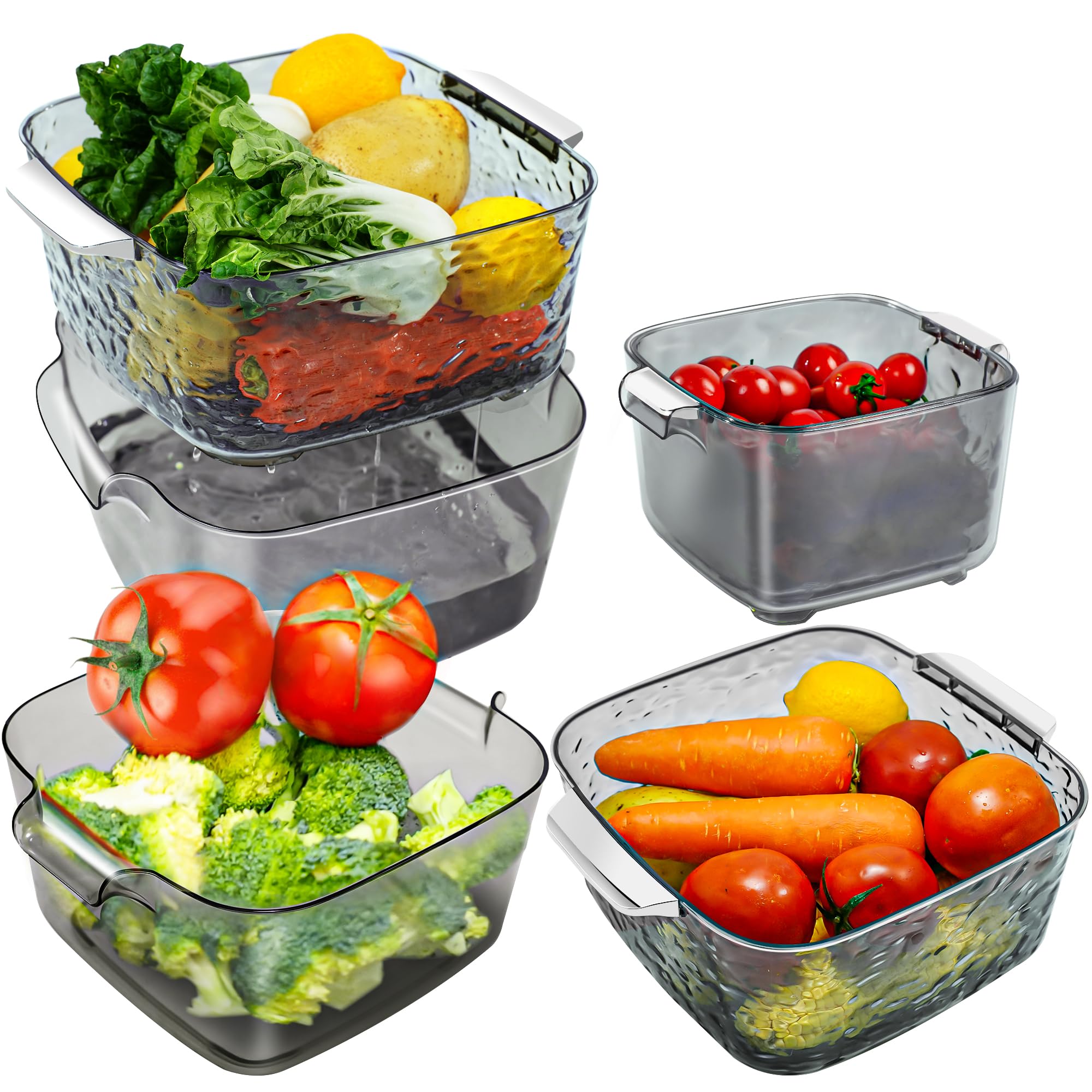 Amazon.com: Taiuloo Kitchen Strainers and Colanders Bowls Set of 6-3 ...