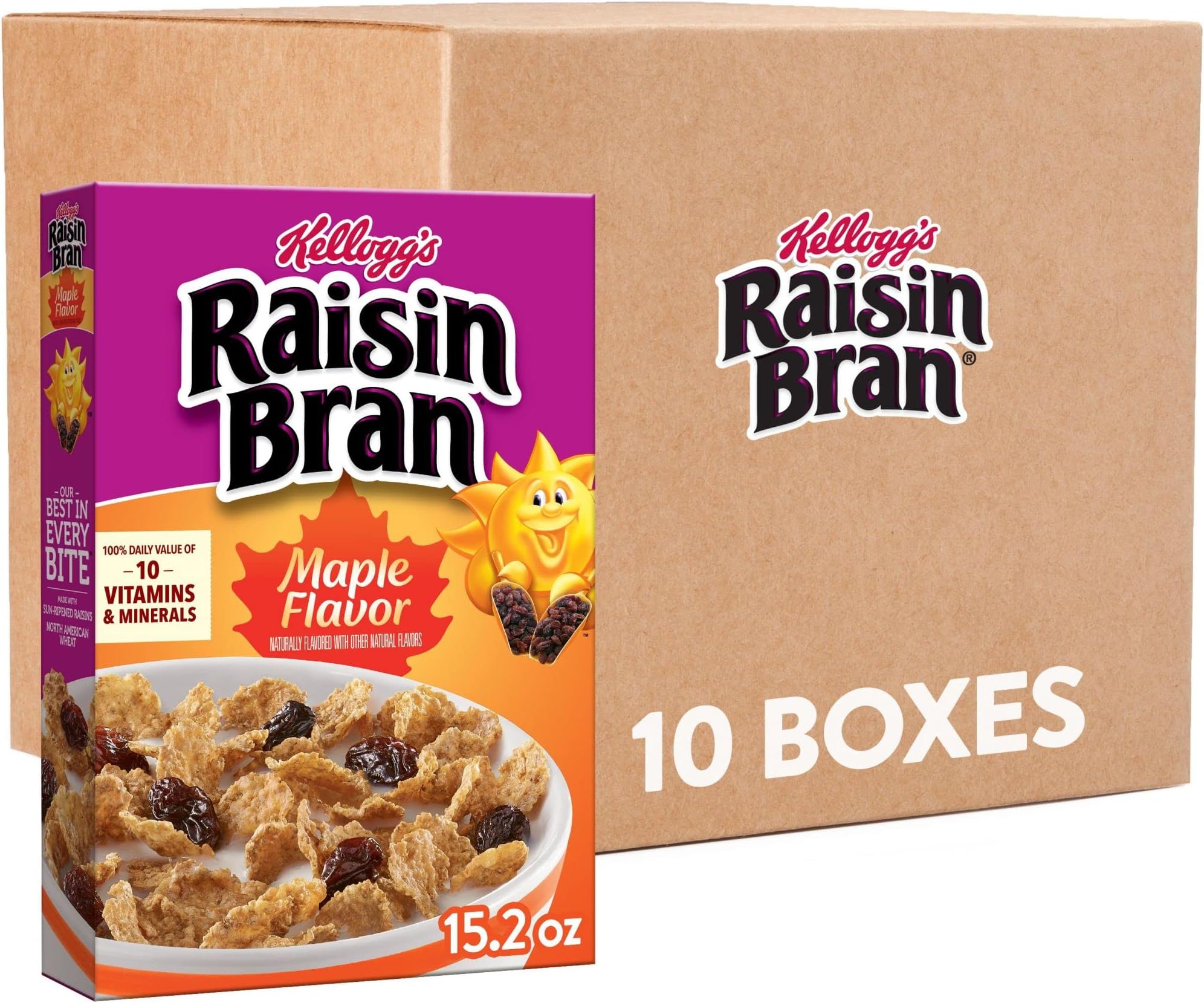 Amazon.com: Kellogg's Raisin Bran Cold Breakfast Cereal, High-Fiber ...