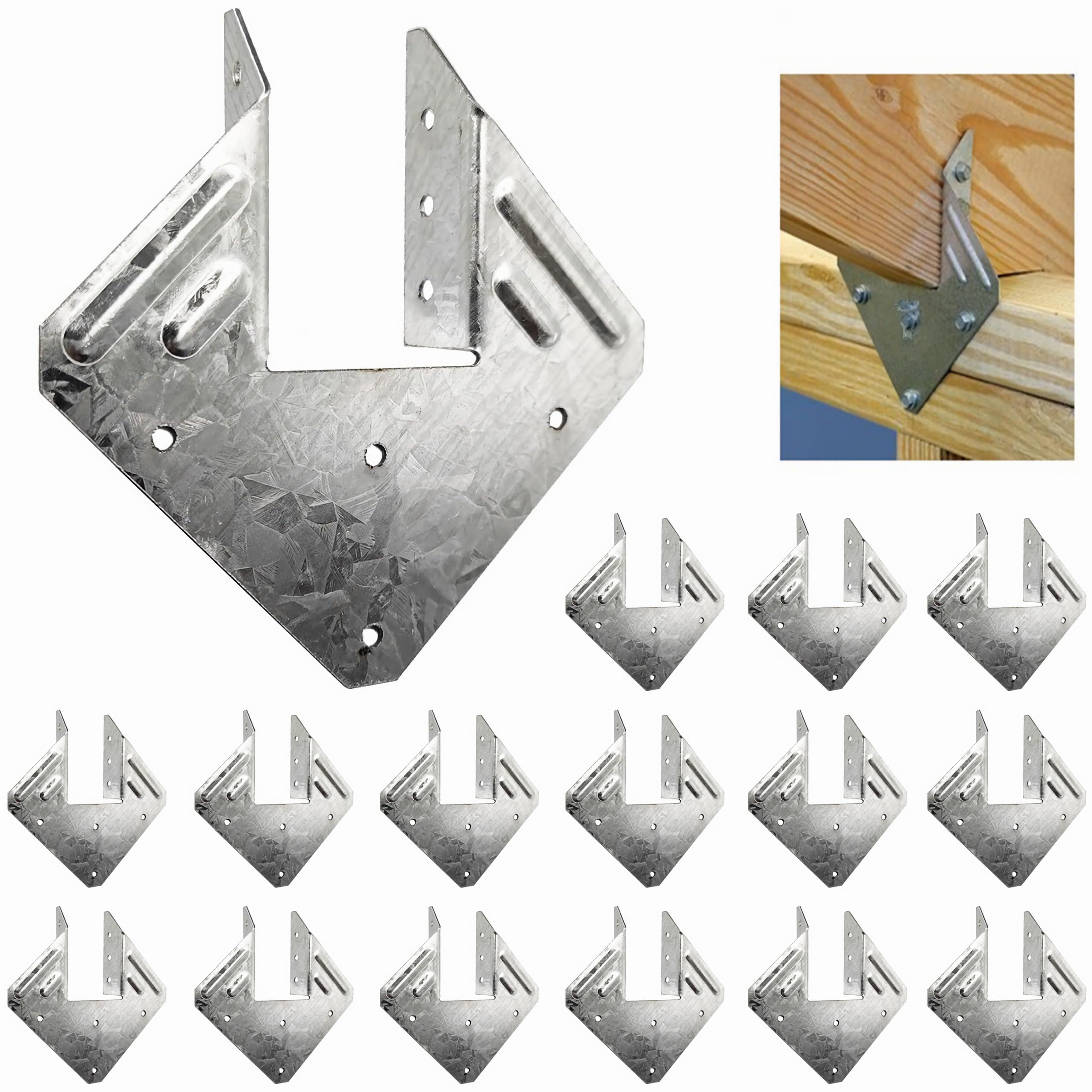 Amazon.com: 16pcs Joist Hanger, Roof Wood Beam Brackets, Inner Width 1 ...