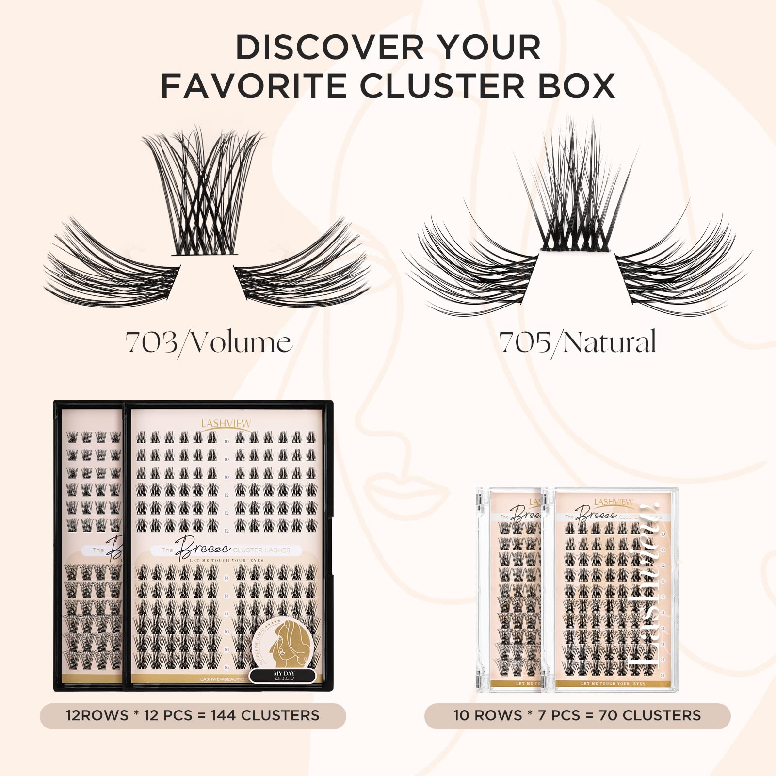 Snapklik.com : LASHVIEW Lash Clusters 70 Pcs Cluster Lashes DIY Eyelash ...