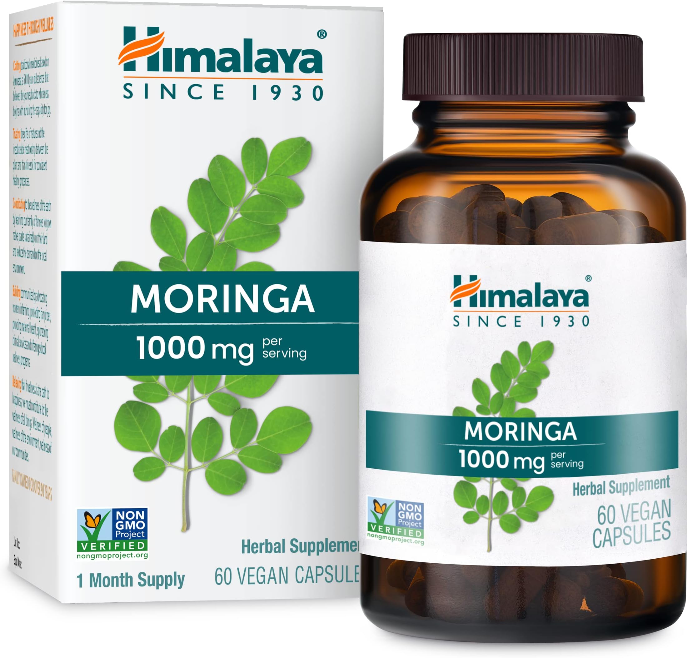 Amazon.com: Himalaya Moringa, 60 Capsules, Green Superfood for Antioxidant Support and Wellness ...