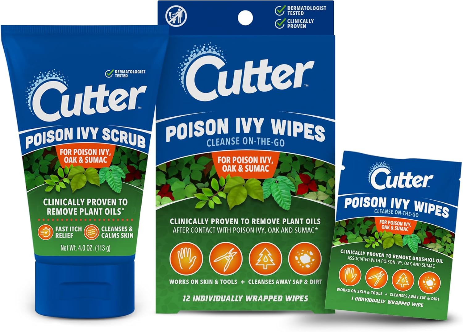 Amazon.com: Cutter Poison Ivy Scrub and Wipes Bundle (4.0 oz + 12ct ...