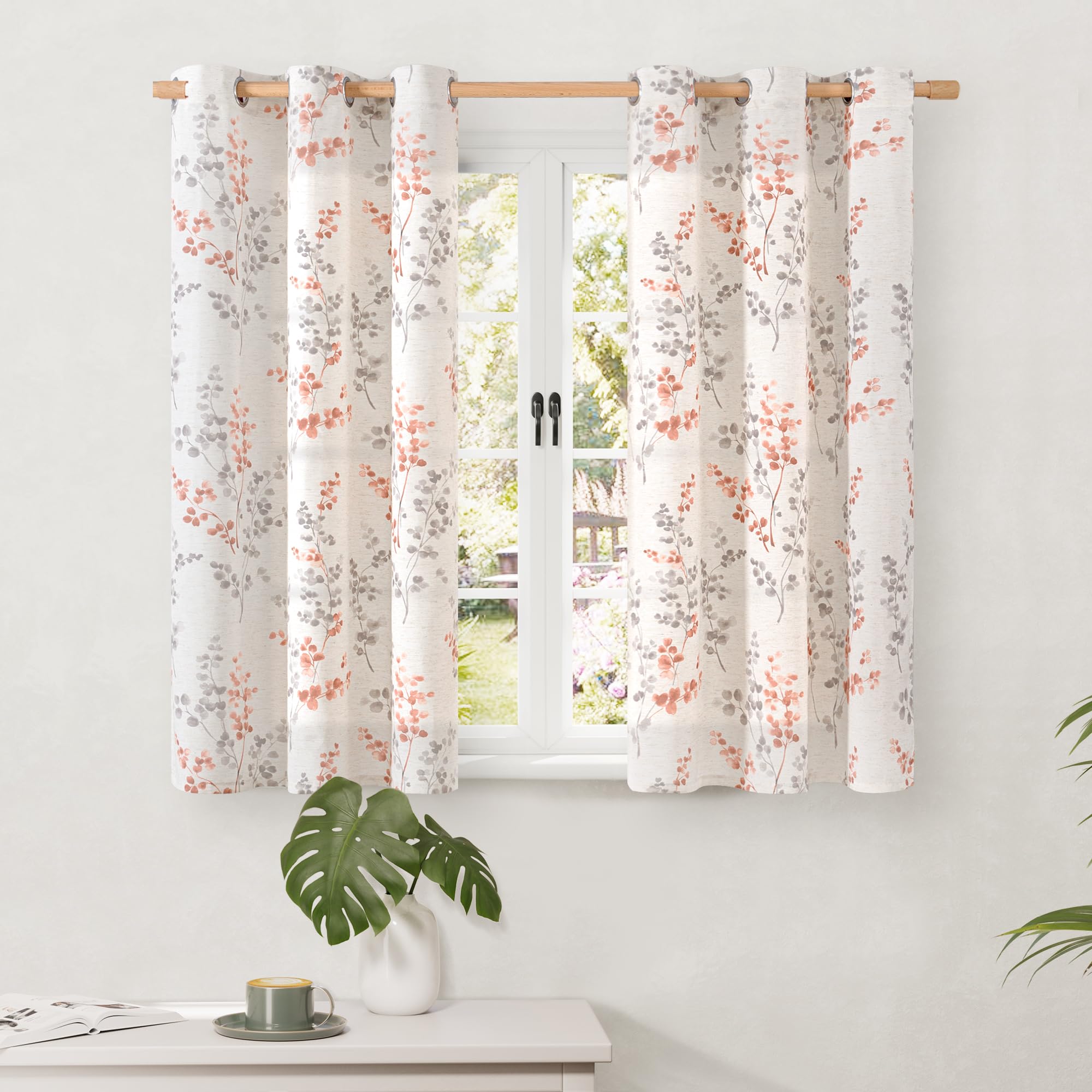 Amazon.com: BGment Short Linen Curtains for Small Window 45 Inch Length ...