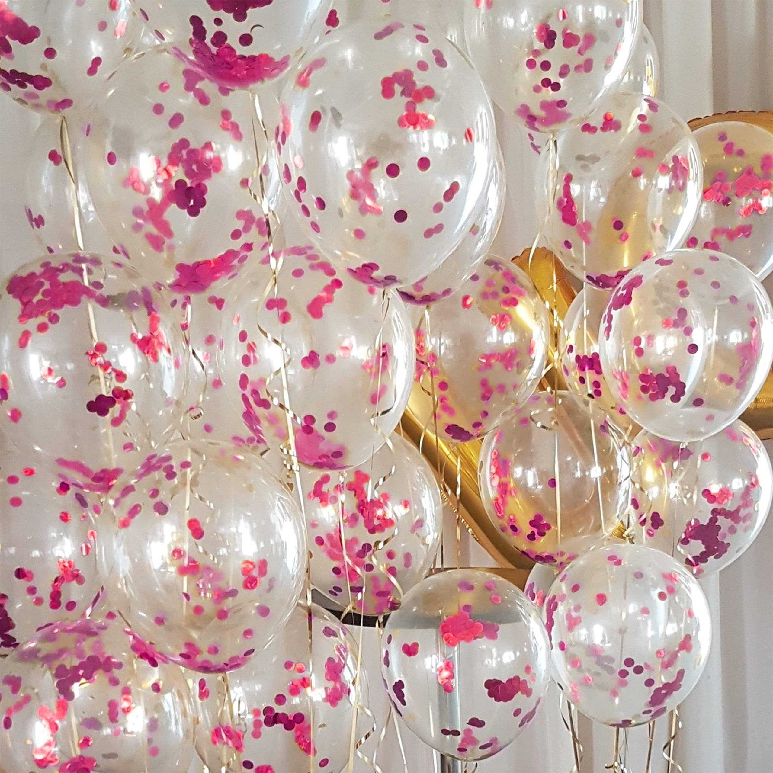 Buy ITAF PINK Glitter Transparent Confetti Balloons For Balloon Garland ...