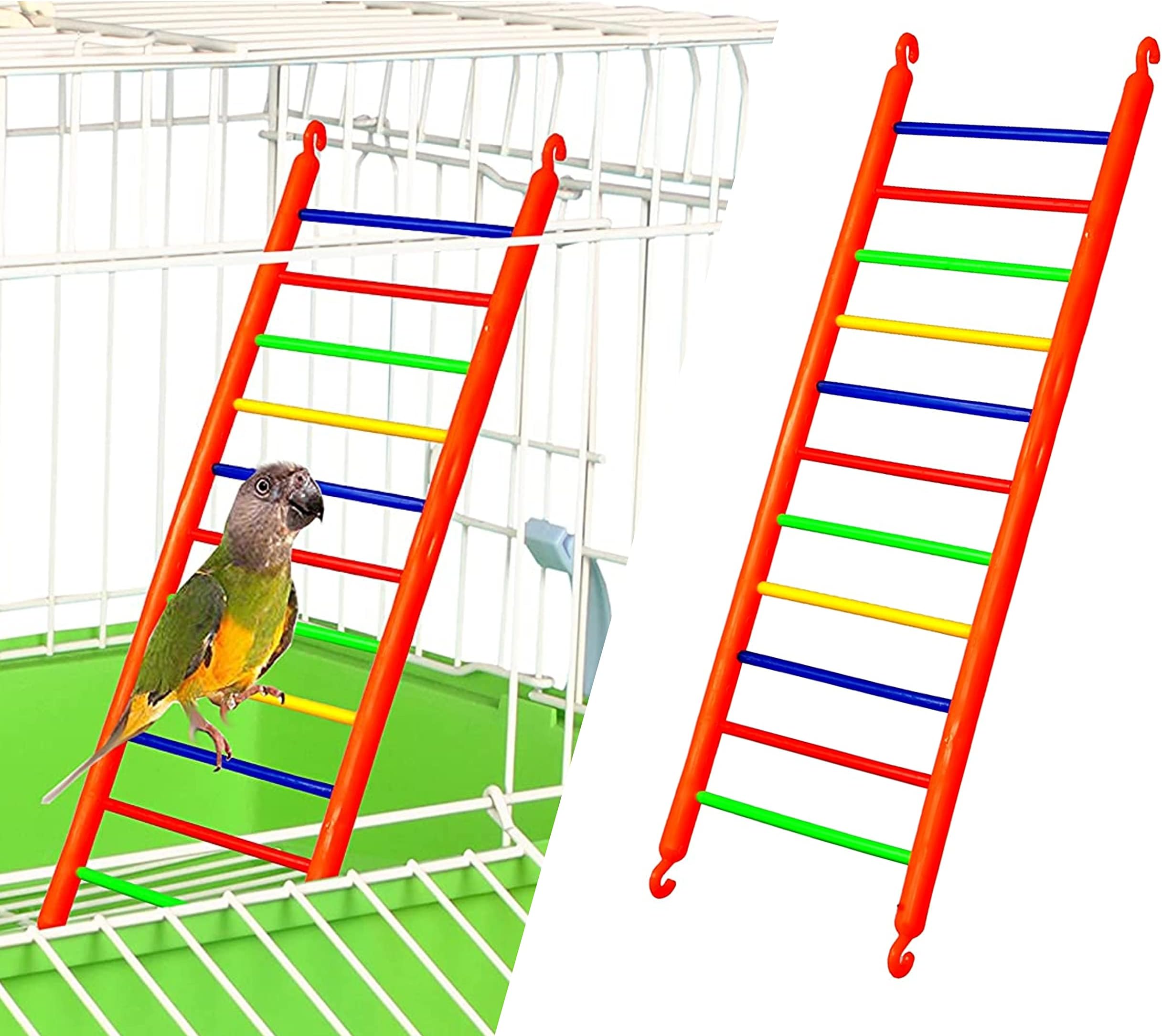 Natural Wood Ladder for Birds, Playful Climbing Cage Hanging Ladder Toy ...