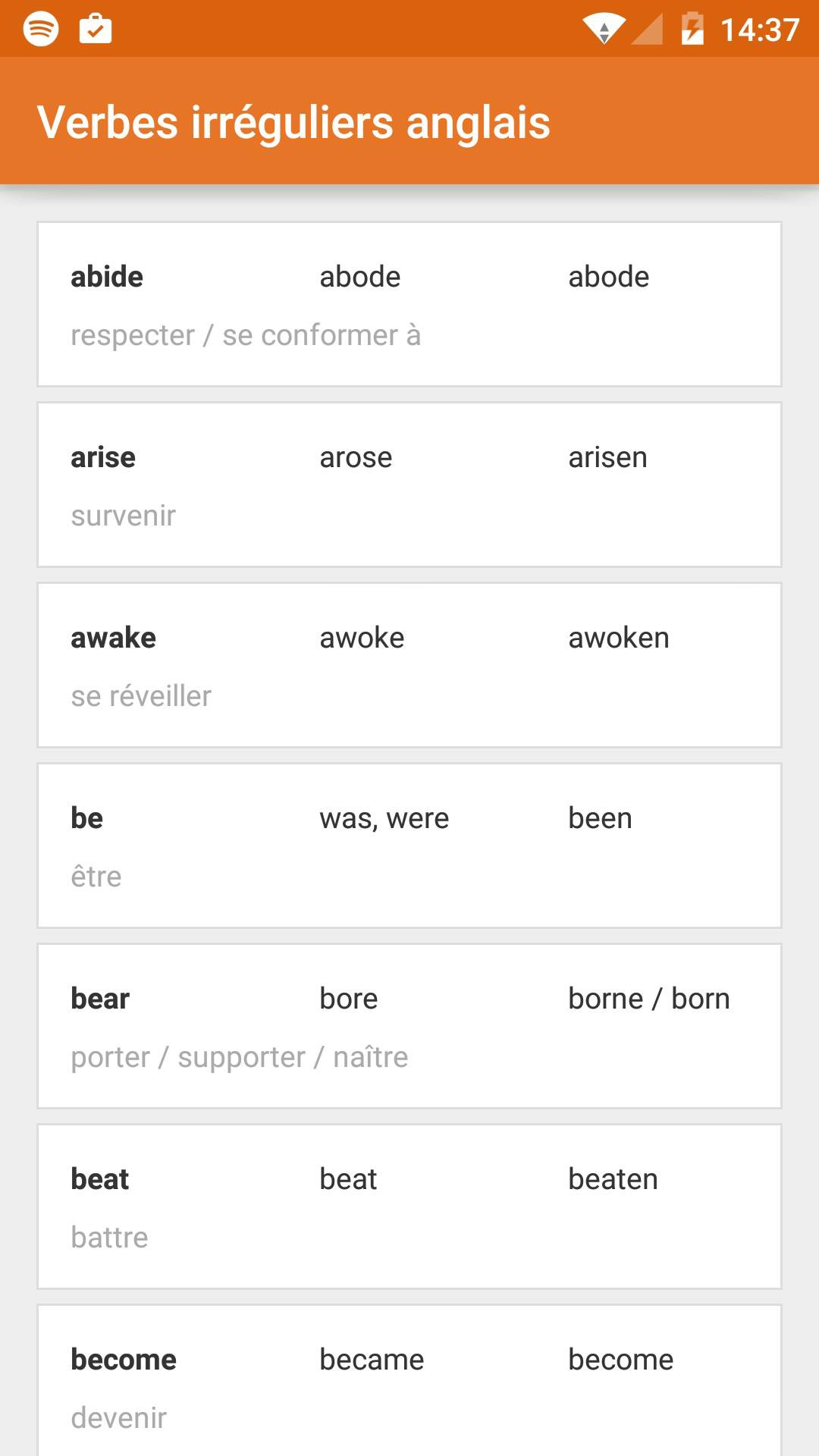 English Irregular Verbs - App on Amazon Appstore