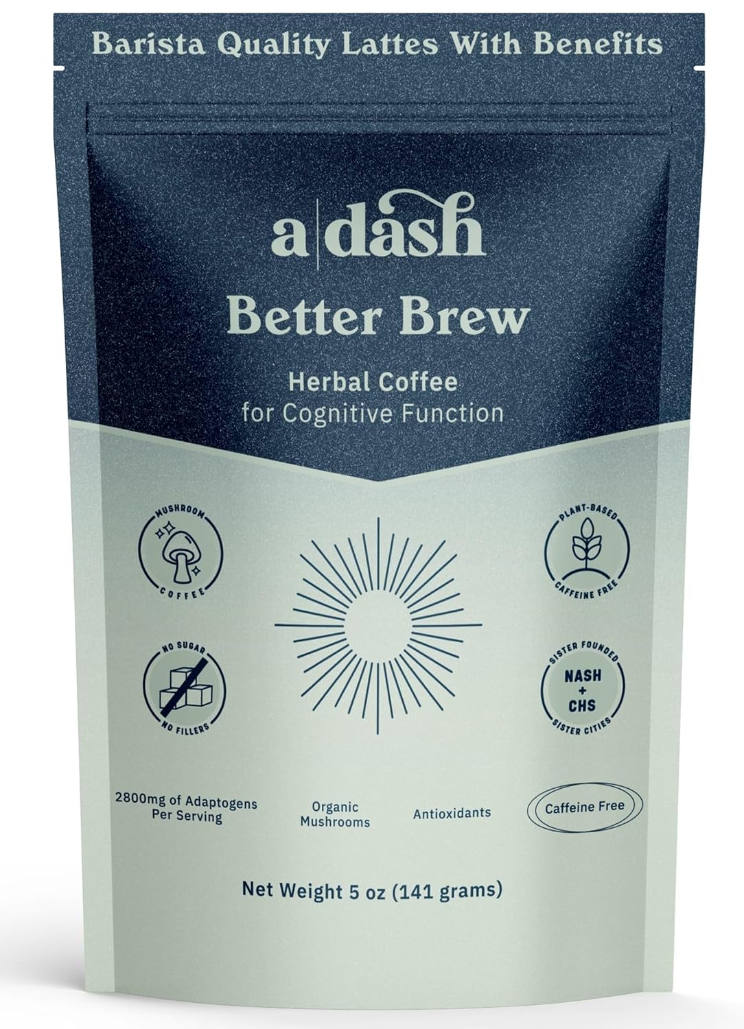 Amazon.com : A Dash Better Brew Mushroom Coffee, Blend of 3 Mushrooms ...