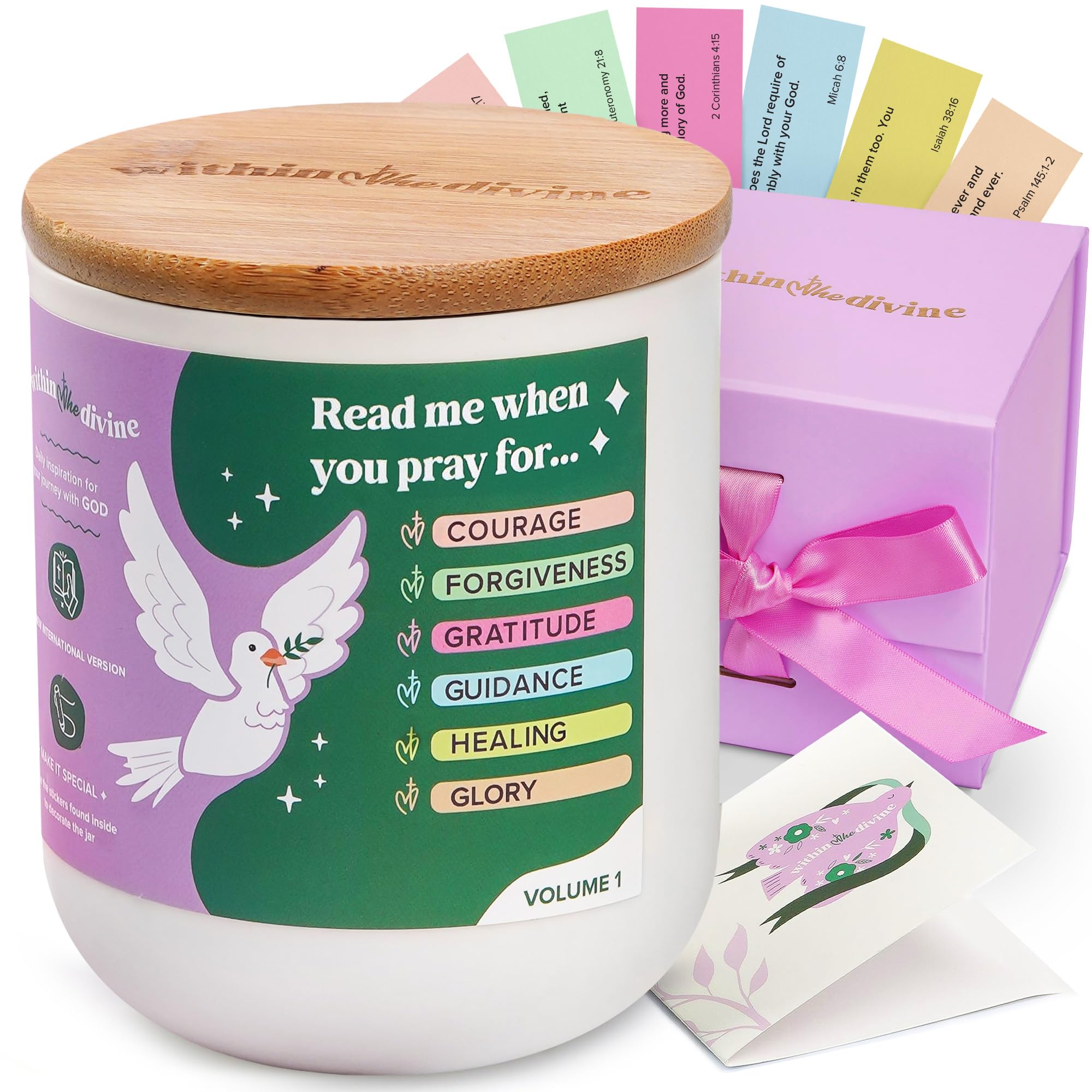 Amazon.com: Within The Divine Bible Verse Jar – Prayer Jar with 120 ...