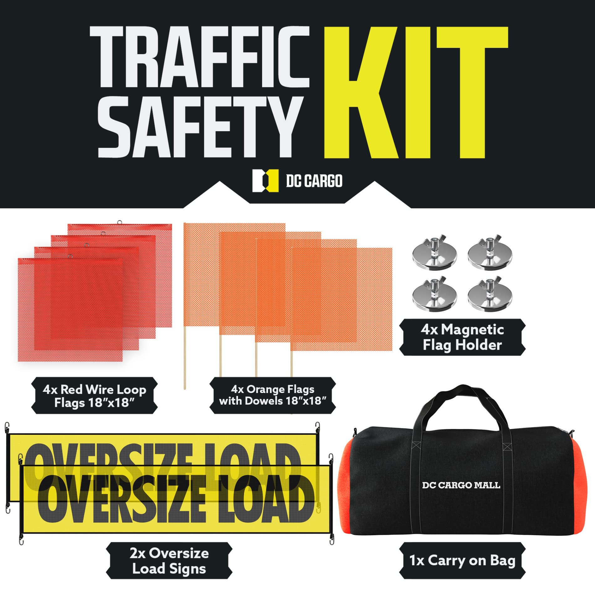 Snapklik.com : DC Cargo Mall Magnetic Oversize Load Sign Kit - DOT ...