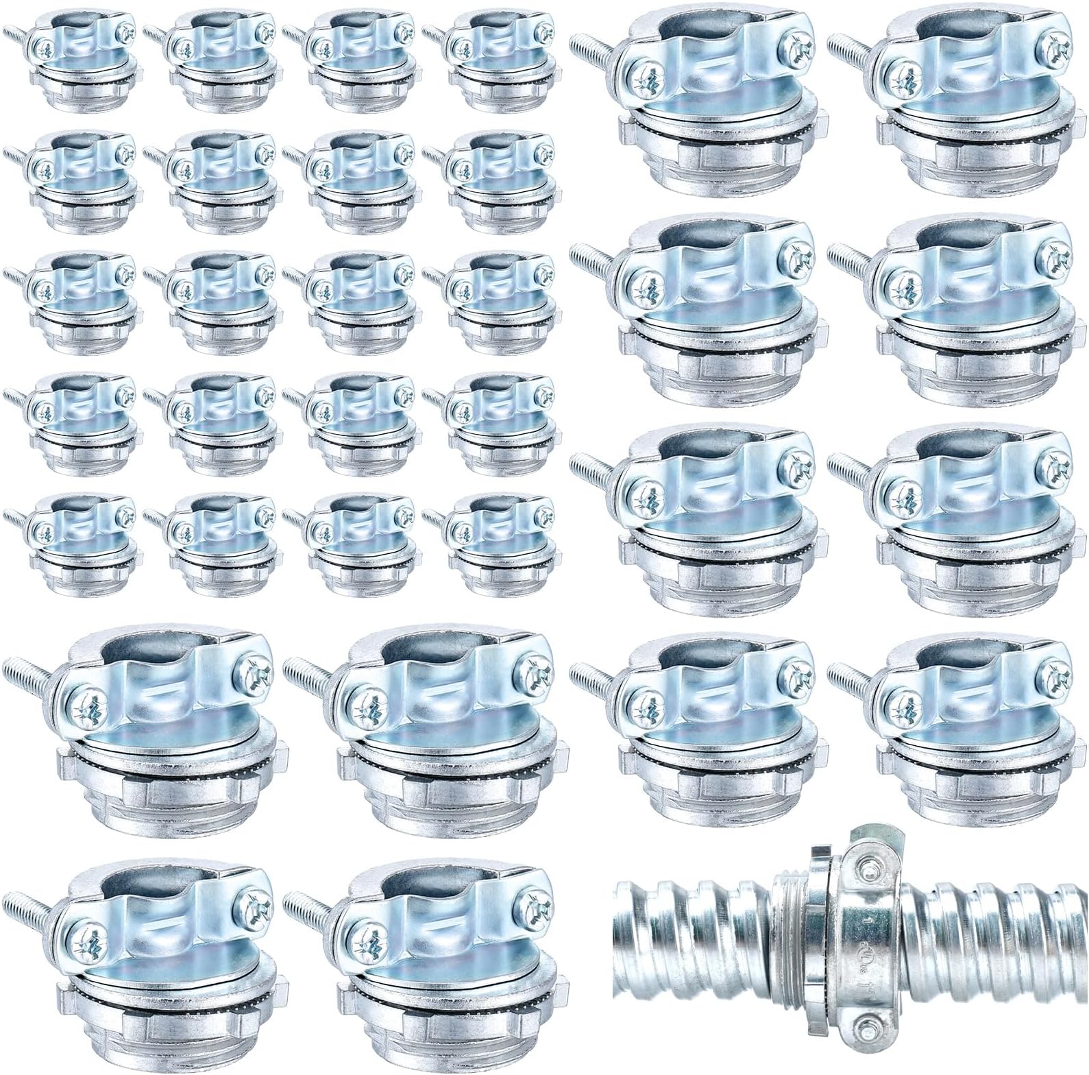 100pcs Push-in Cable Connectors, 3/8 Inch Trade Size Non-Metallic Push ...