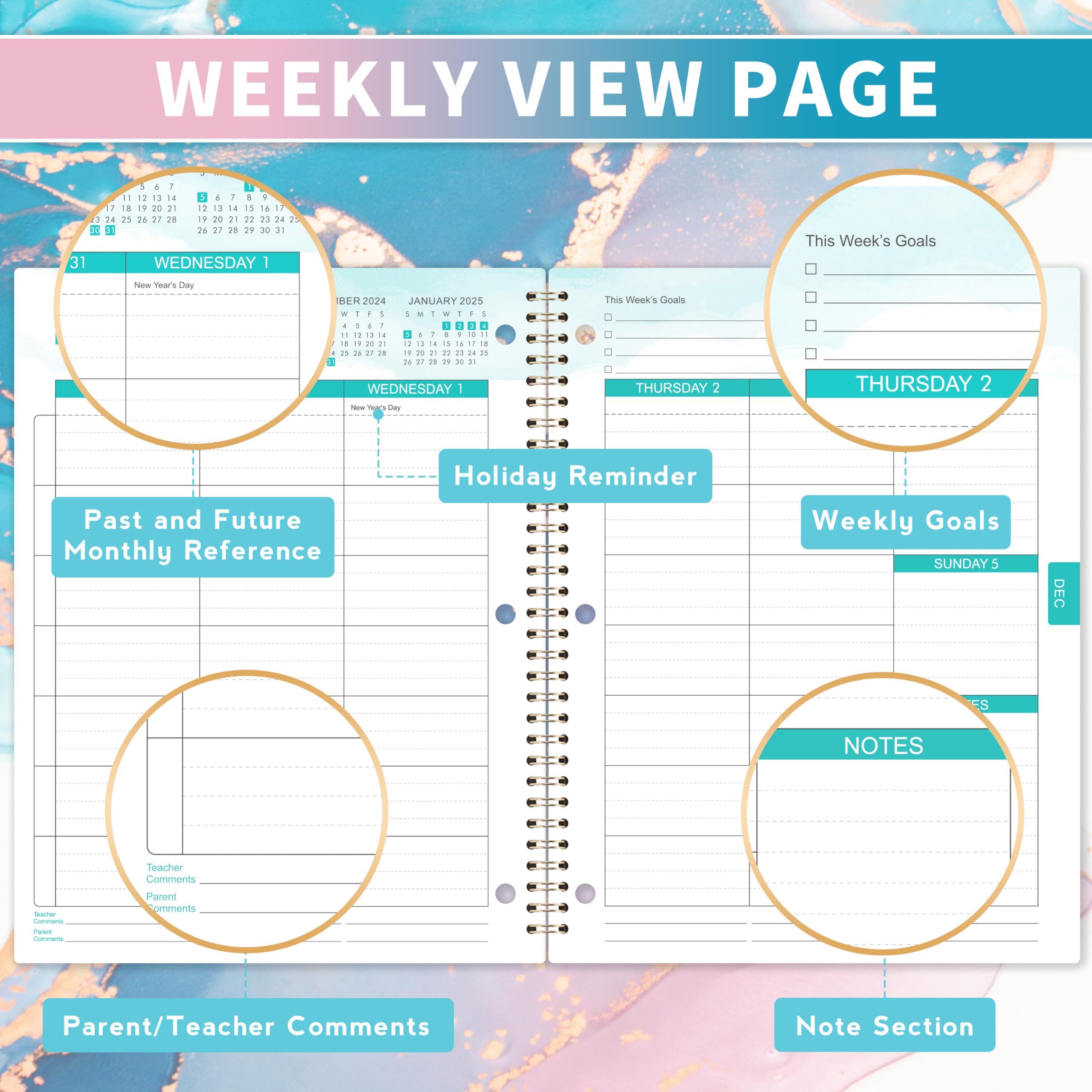 Snapklik.com : Student Planner 2024-2025 - School Planner