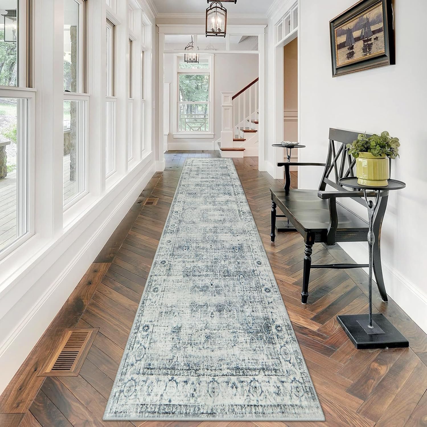 Amazon.com: Morebes Vintage Hallway Runner Rug 12 ft, Extra Long ...