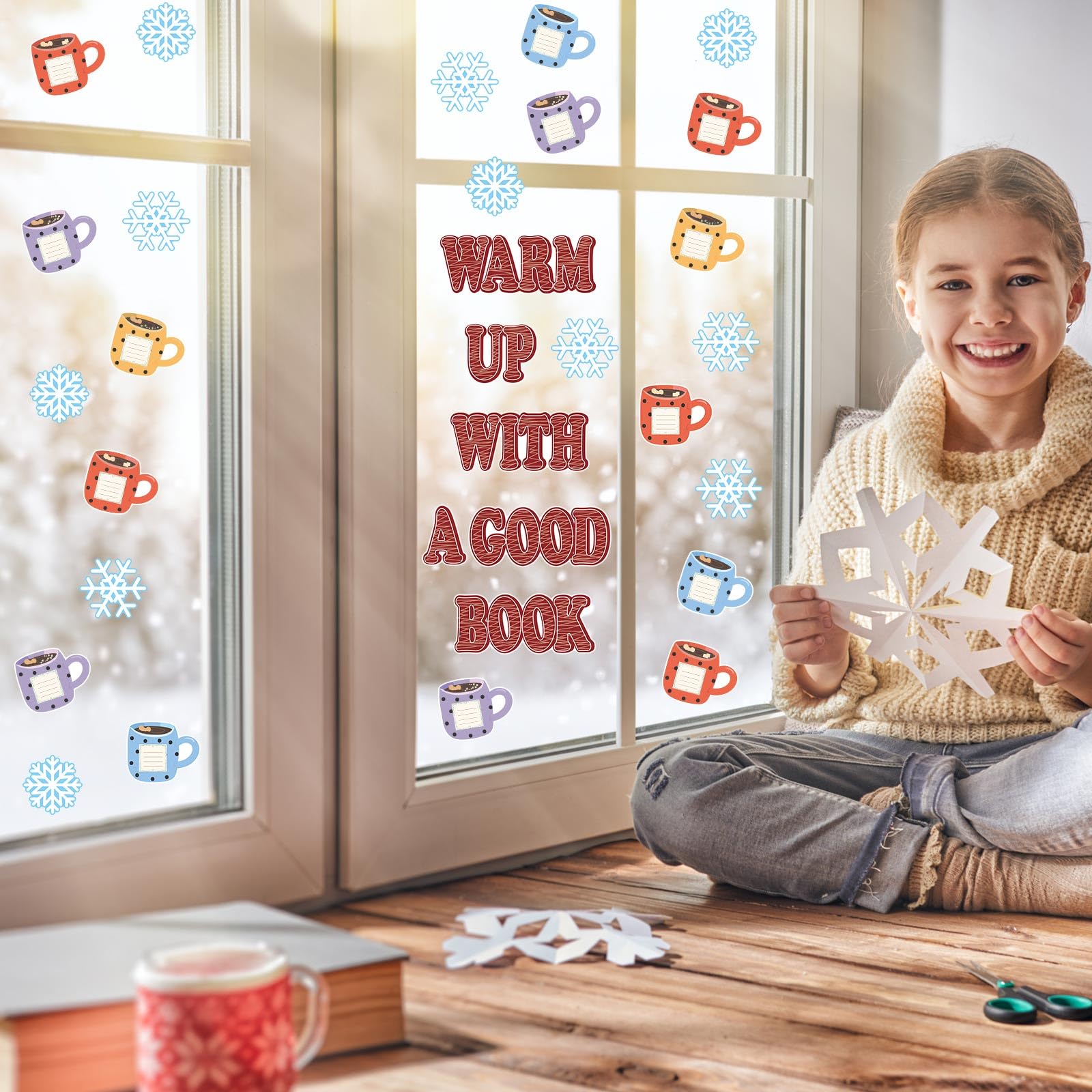 Snapklik.com : 70 Pcs Snowflake Bulletin Board Cutouts Set Winter ...