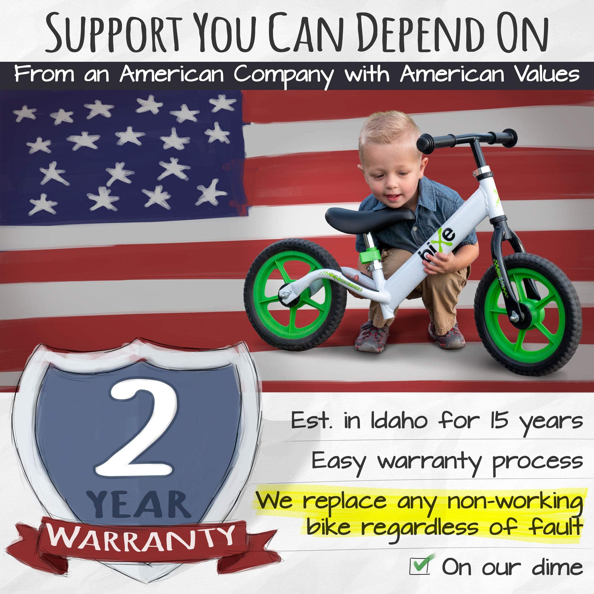 Buy Bixe: Green (Lightweight - 4LBS) Aluminum Balance Bike for Kids and ...