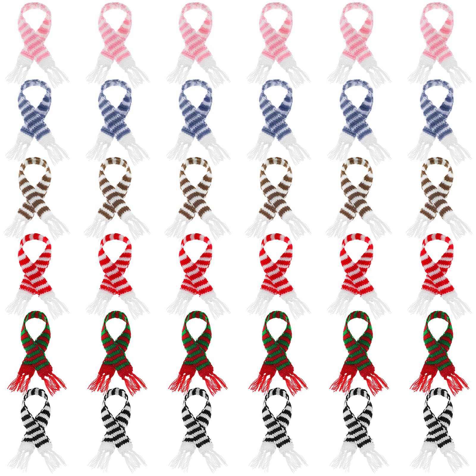 Amazon.com: Bencailor 36 Pcs Mini Christmas Scarves with Tassels Tiny ...