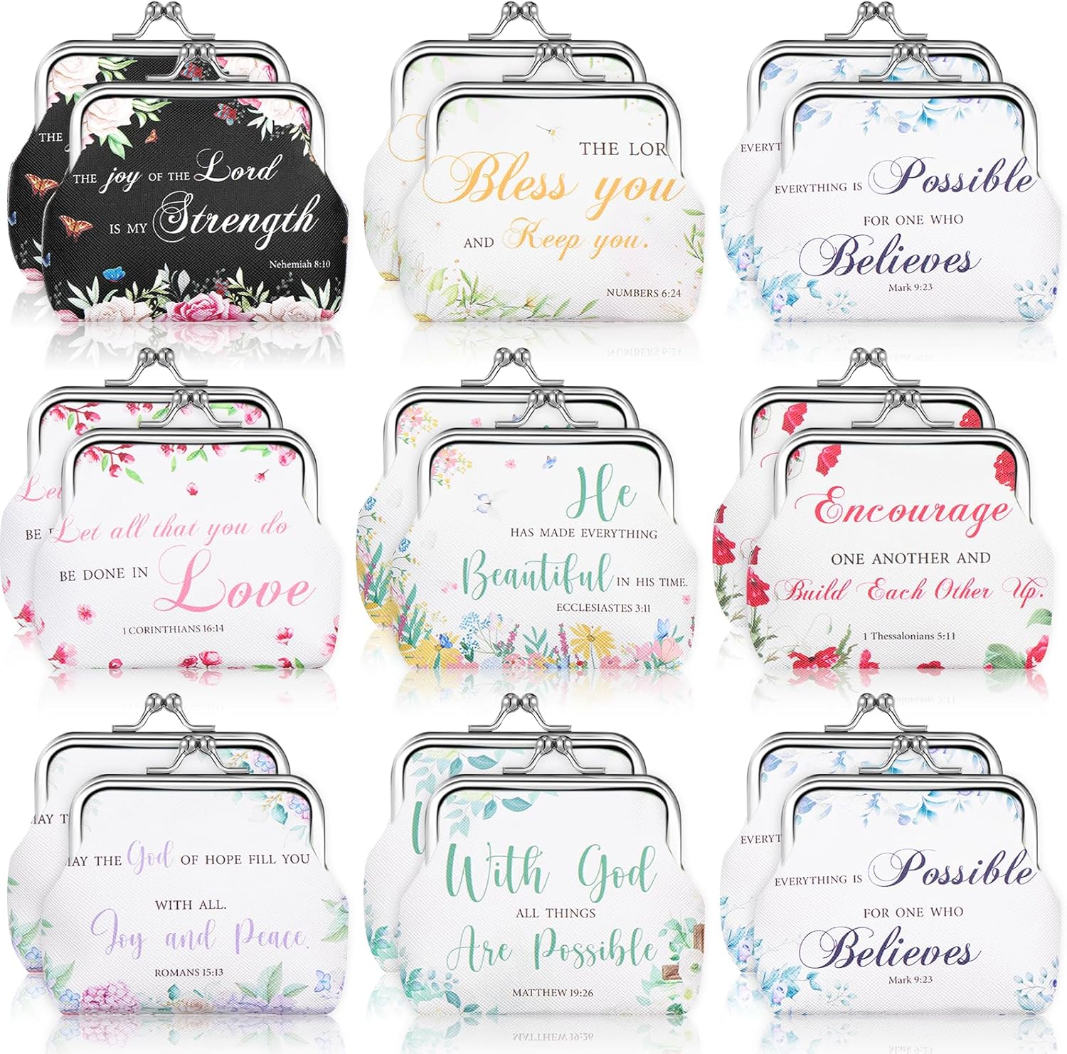 Christian Coin Purse Bulk for Women Bible Verse Religious Kiss Lock ...