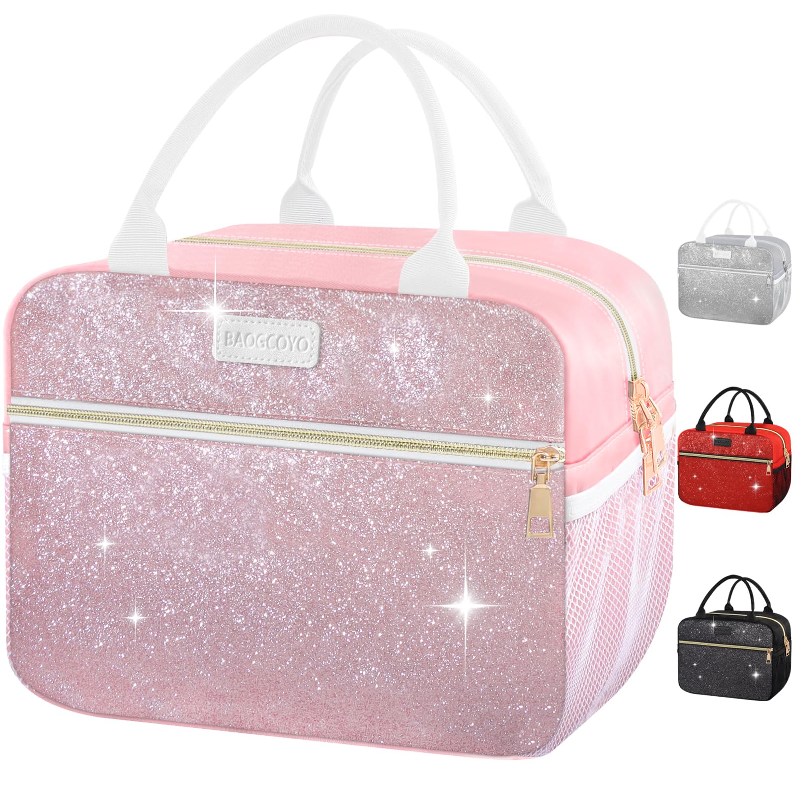 Amazon.com: BAOGCOYO Lunch Bag For Women, Leakproof Glitter Lunch Box ...