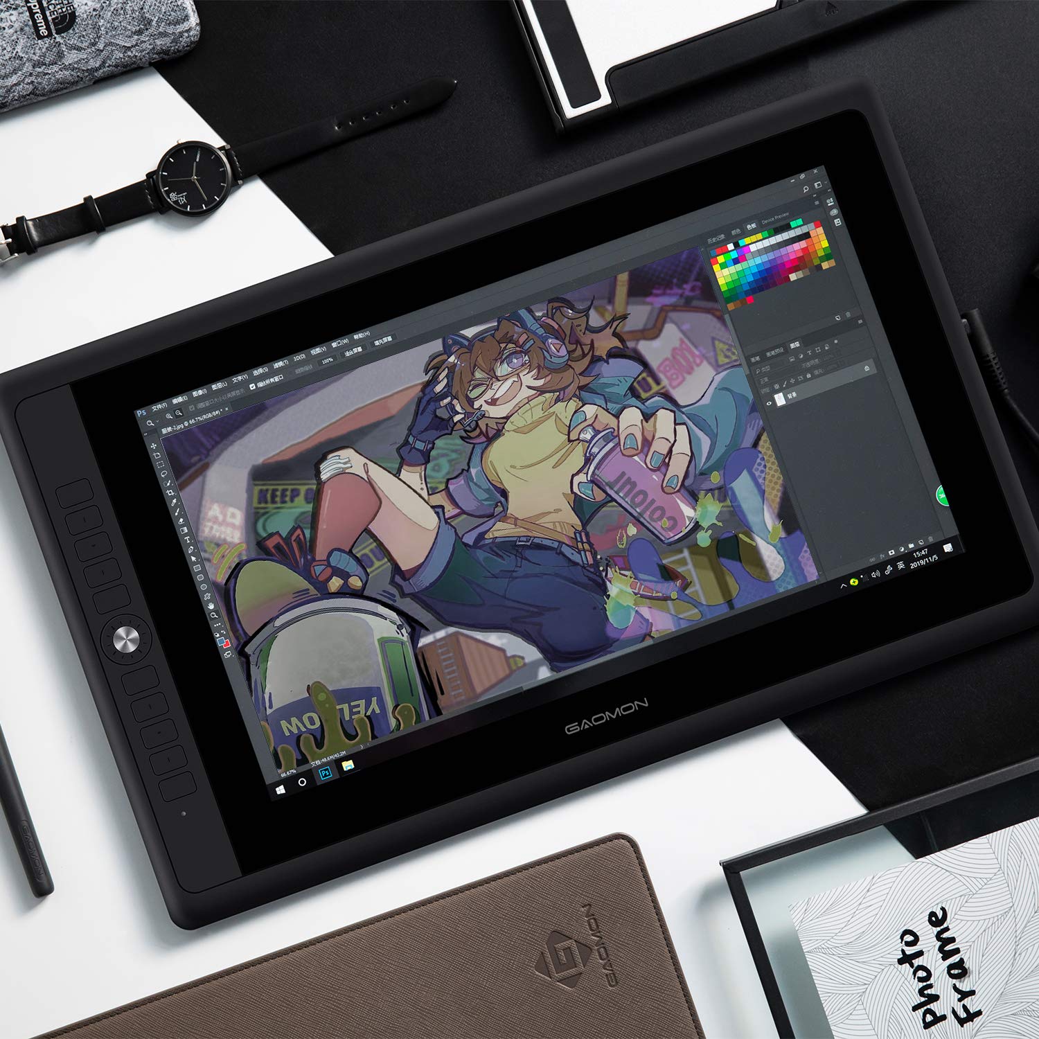 GAOMON PD156PRO 15.6 inches Full-Laminated Pen Display Digital Drawing ...