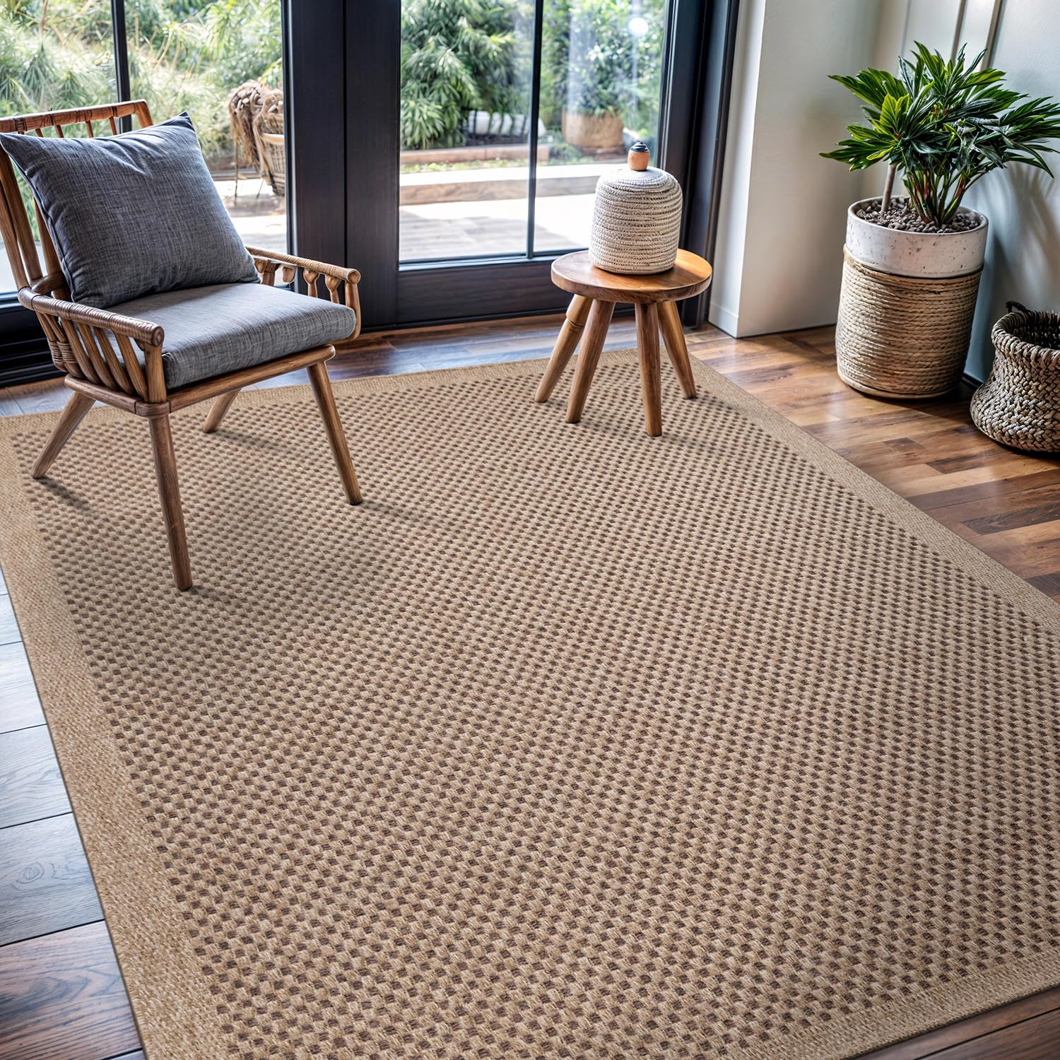 Amazon.com: CAMILSON Easy Jute Rug 4x6, Indoor Outdoor Natural Color ...