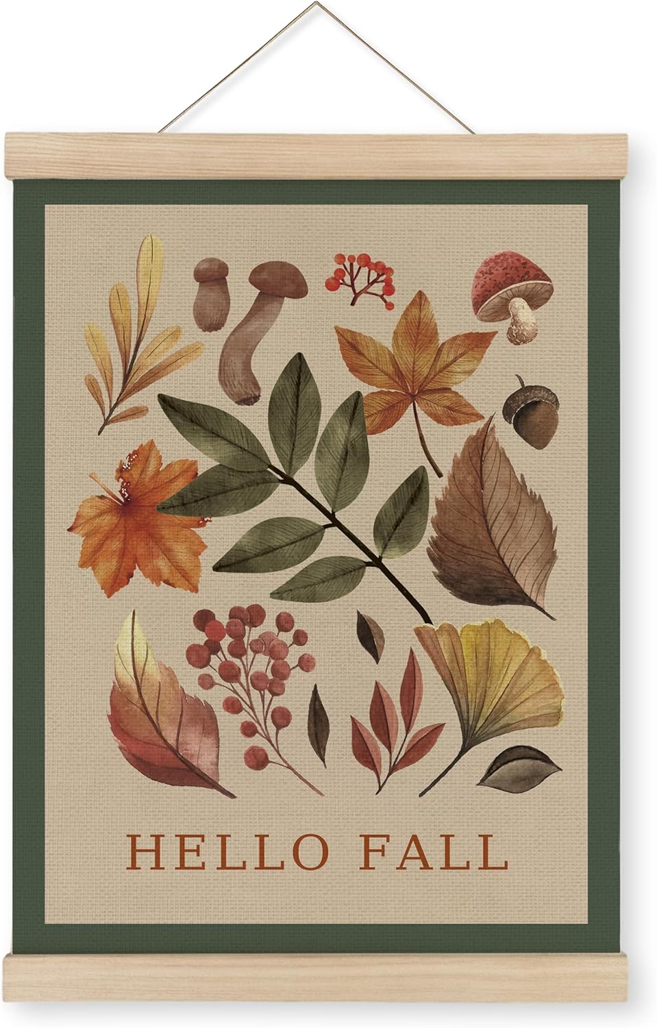 Amazon.com: MAQIKA Fall Leaf Decor Poster Framed with Wood Hanger, Fall ...