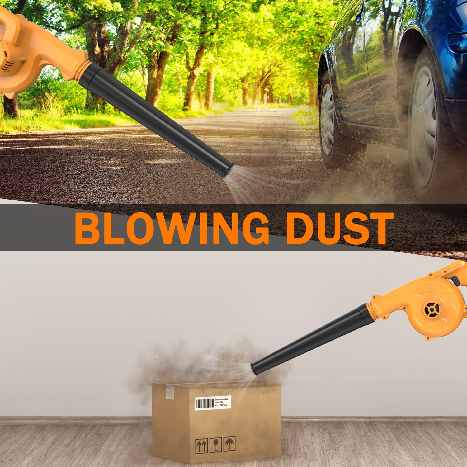 Leaf Blower Cordless, 21V Powerful Leaf Blower, 18000RPM Lightweight Leaf Blower for Lawn Care ...