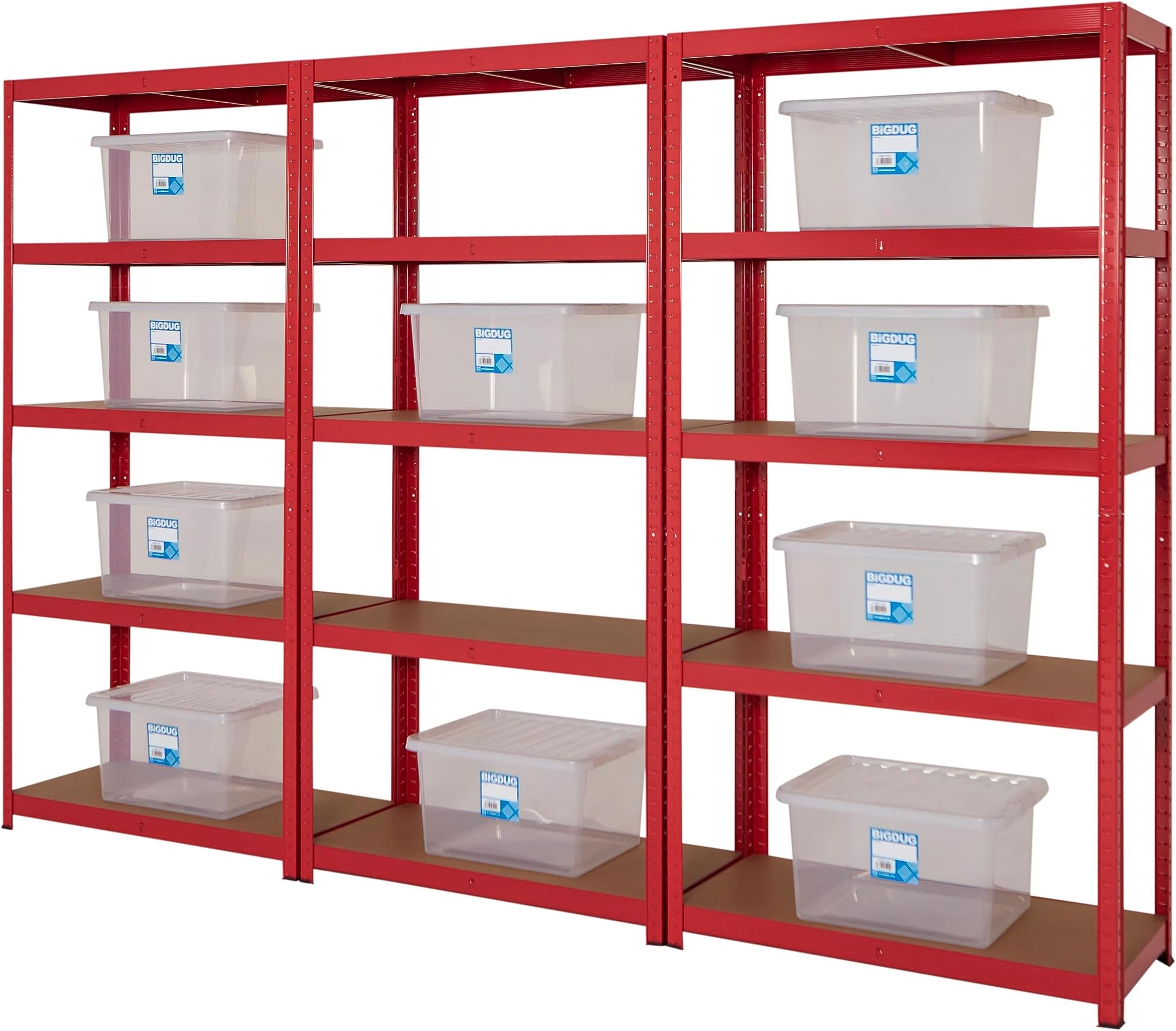 Storalex Pack of 3 Extra Deep Garage Racking Units - Blue 600mm Deep ...