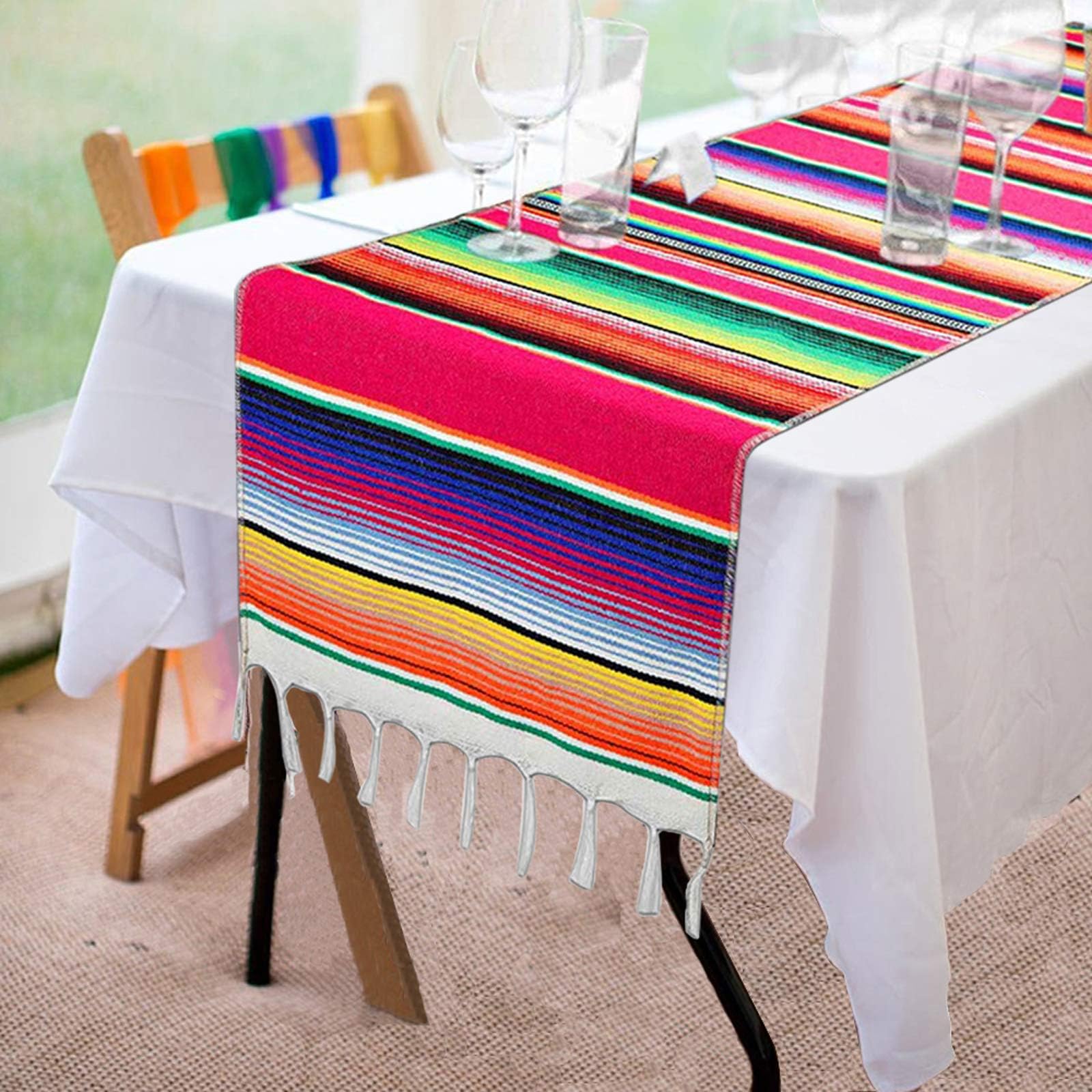 Amazon.com: Remagr 6 Pcs Mexican Fiesta Tablecloth 54 x 108'' Table ...