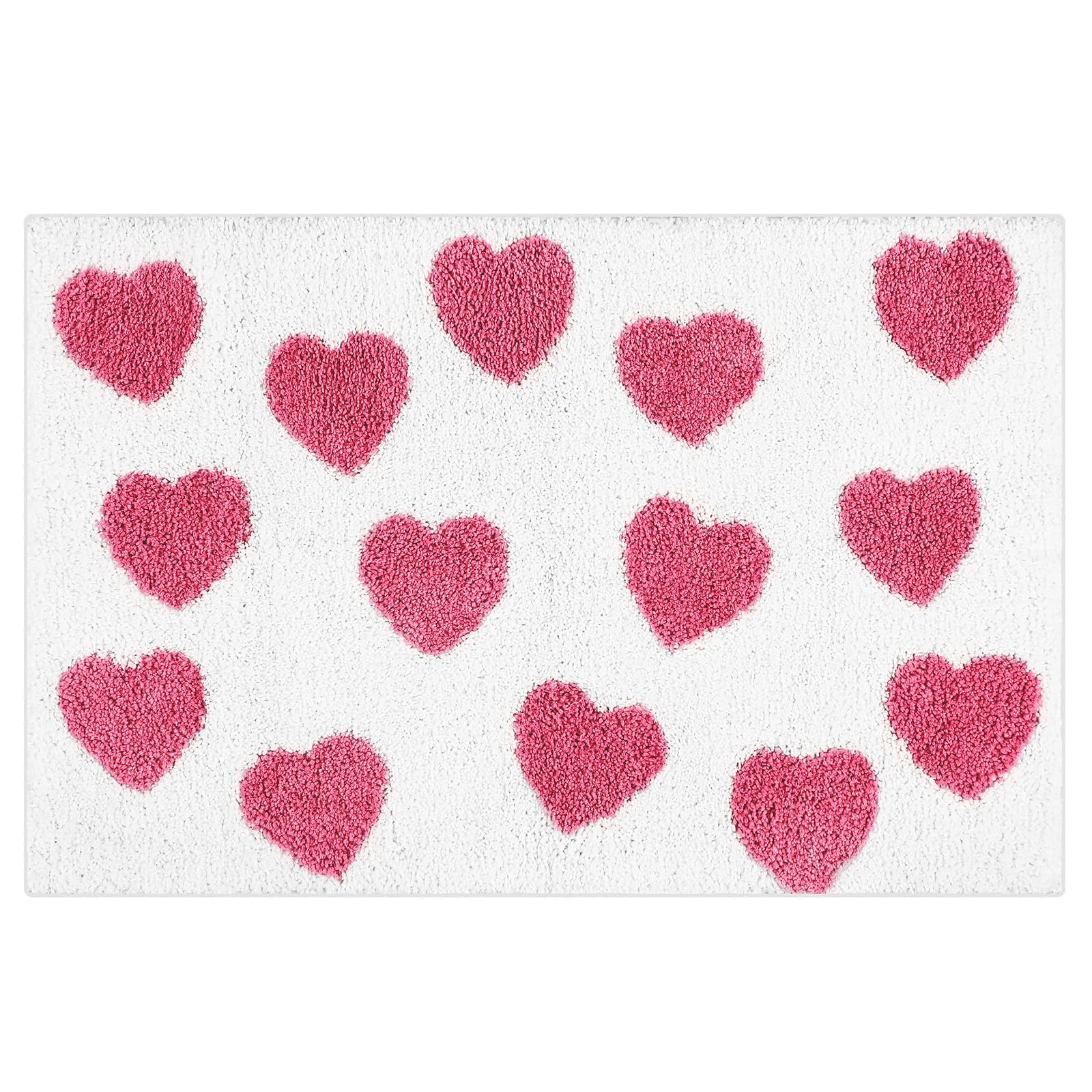 Amazon.com: Tinideya Heart Bath Mat, Heart Shaped Rug Valentine's Day ...