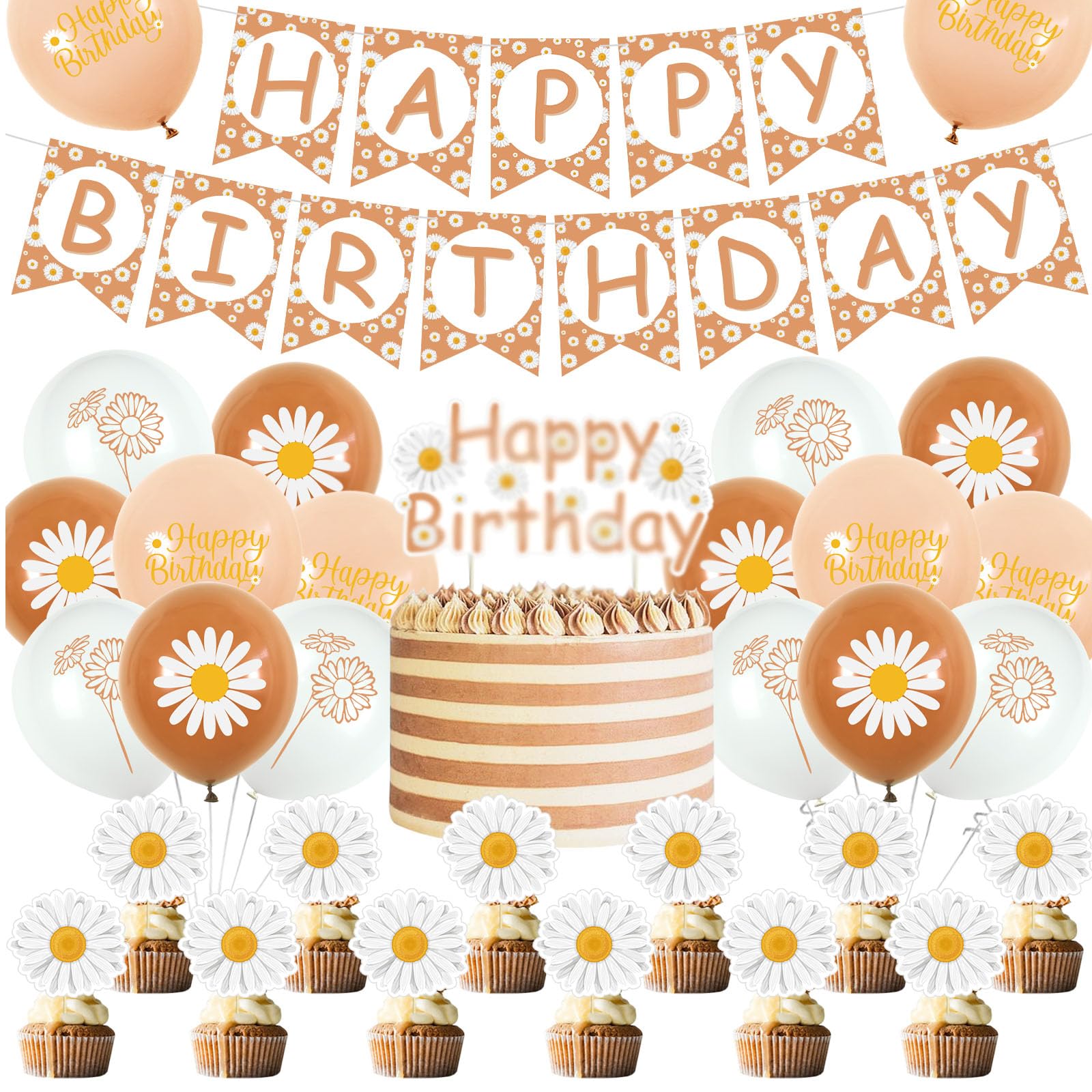 Amazon.com: Daisy Party Decorations Boho Groovy Birthday Party ...