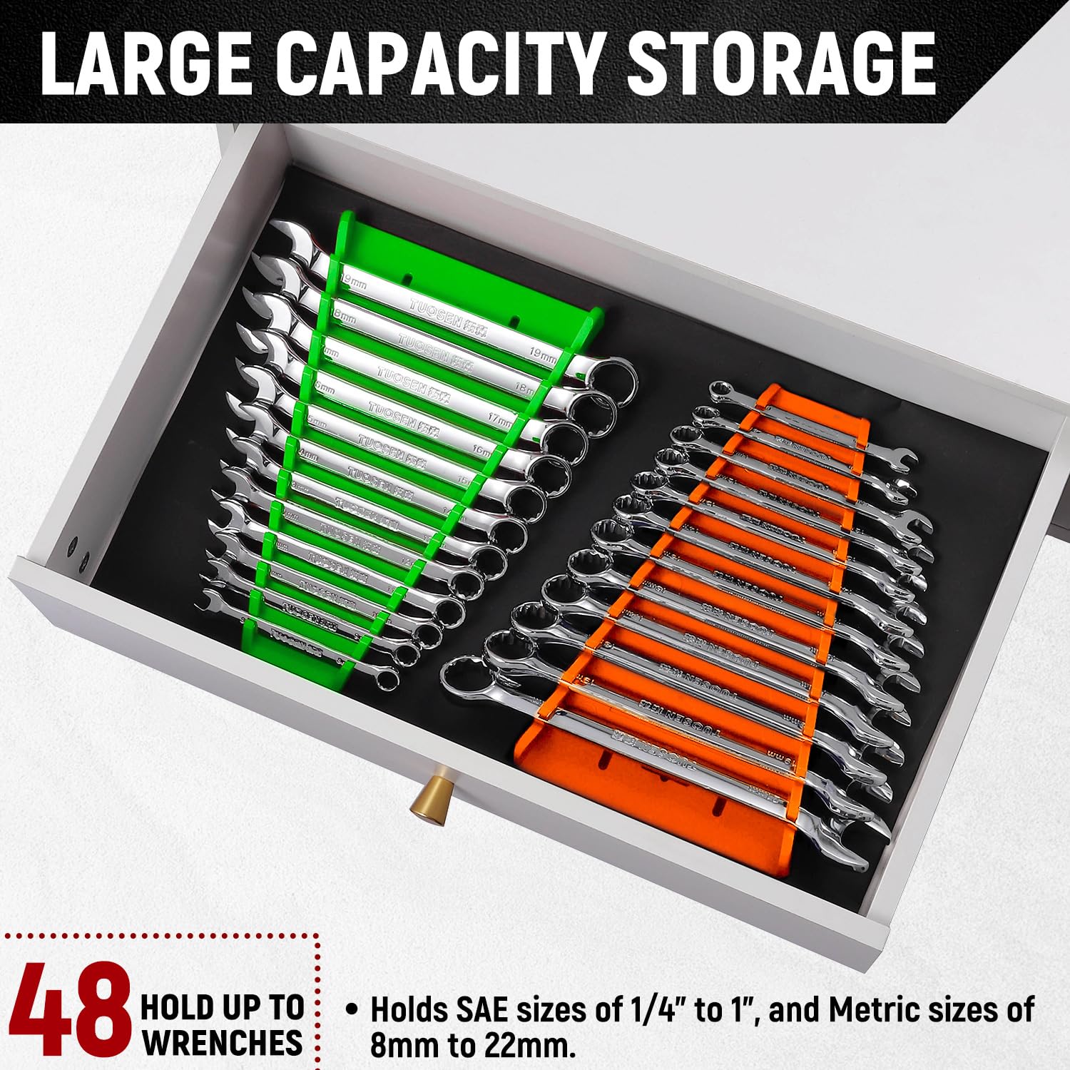 Snapklik.com : ALOANES 48-slot Magnetic Wrench Organizer, Standard ...