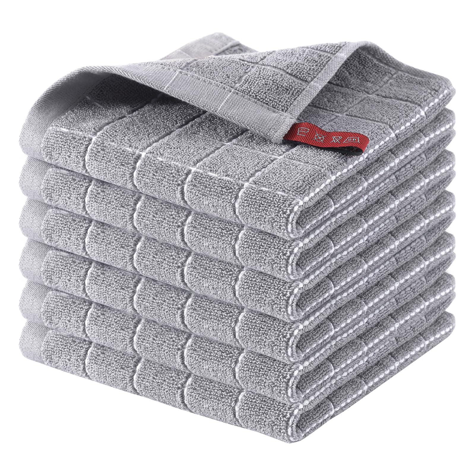 Amazon.com: Homaxy 100% Cotton Terry Kitchen Dish Cloths, Ultra Soft ...