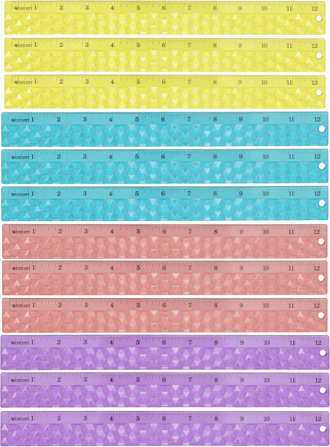 Amazon.com: Westcott 12in GEM Crystal-Design Ruler 12pk, for School ...