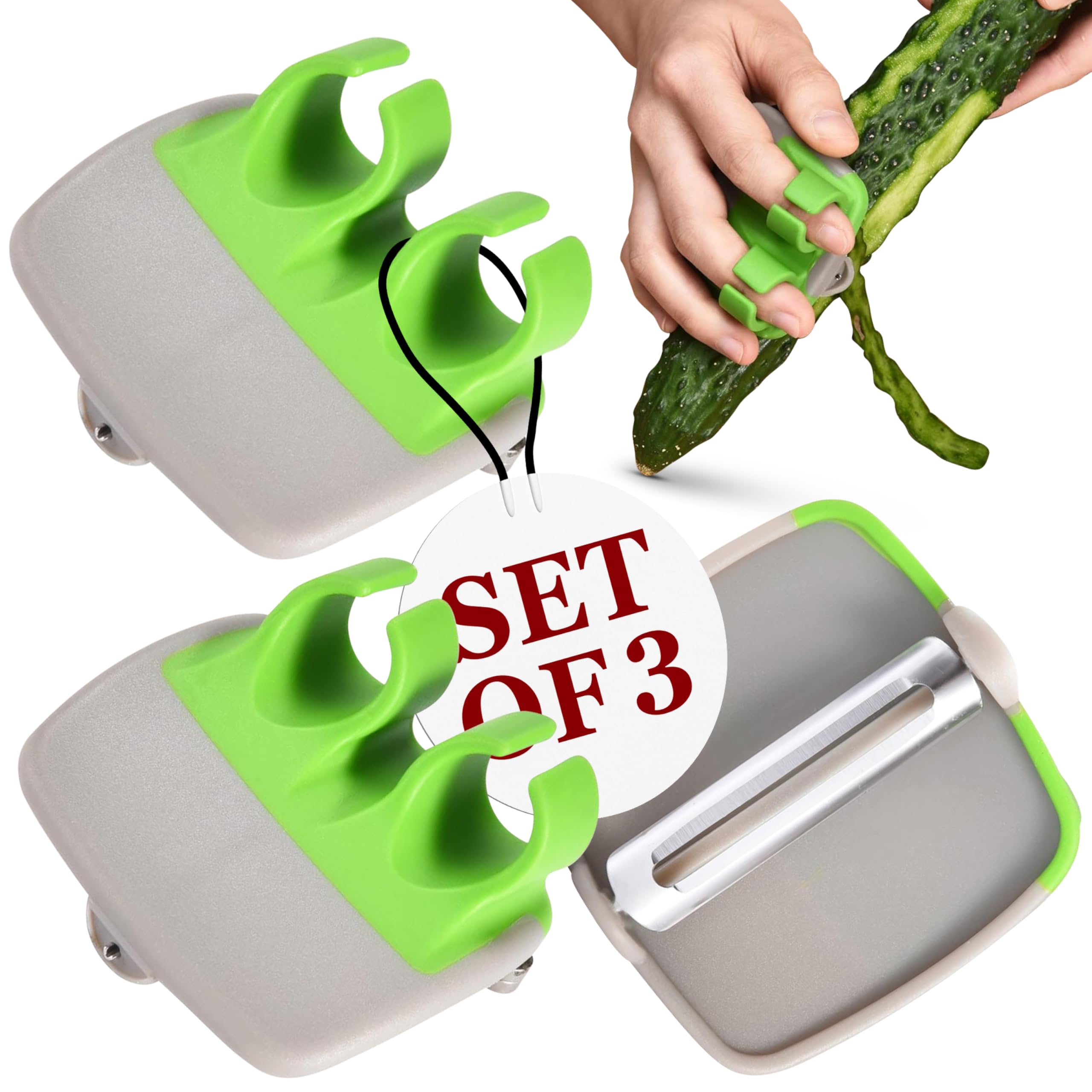 Amazon.com: Kitchtic Fruit and Vegetable Peeler - Set of 3 Finger Palm ...