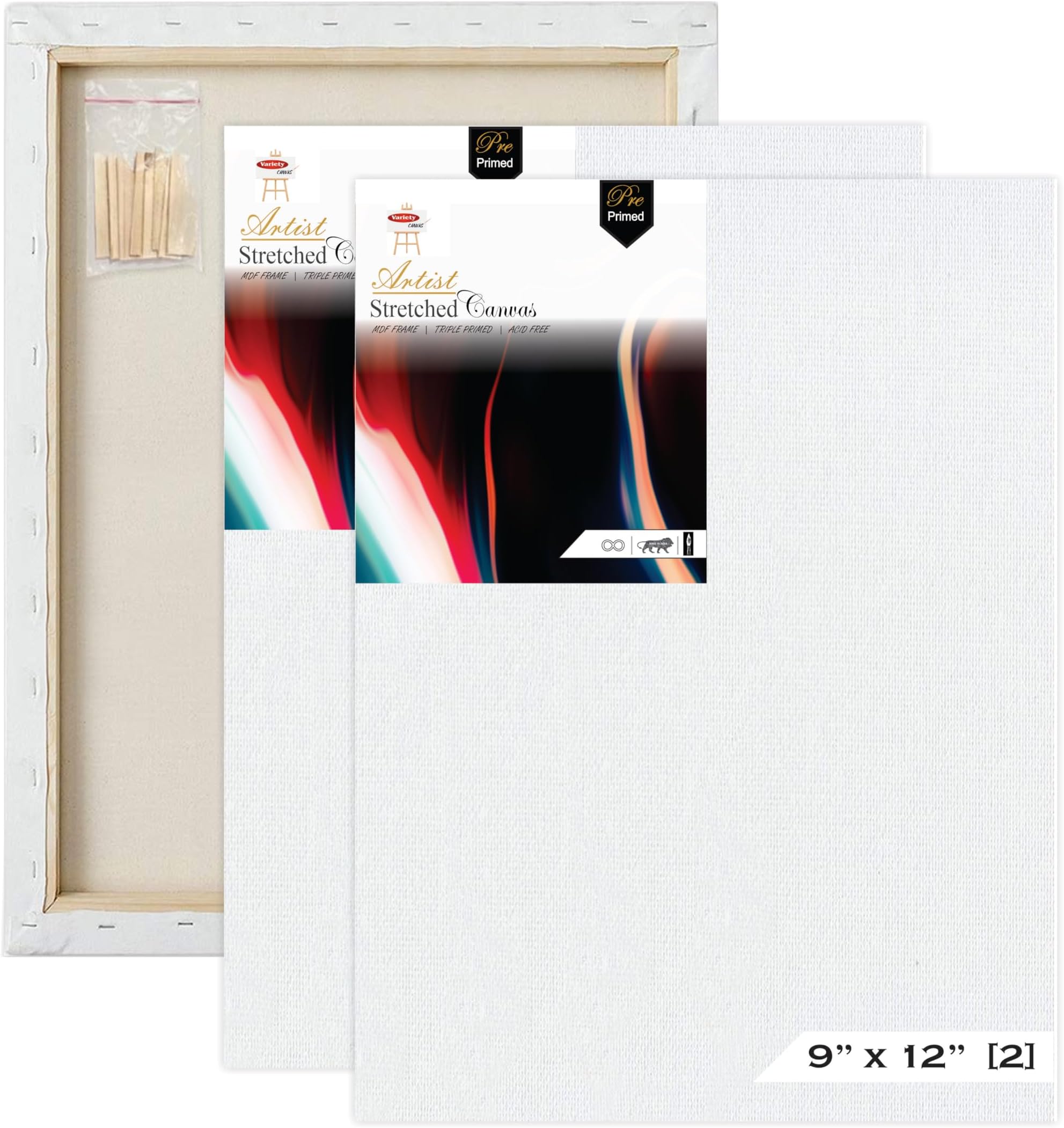 Variety Canvas 9 x 12 Inch 2 Piece Pre Stretched Canvas Board for ...