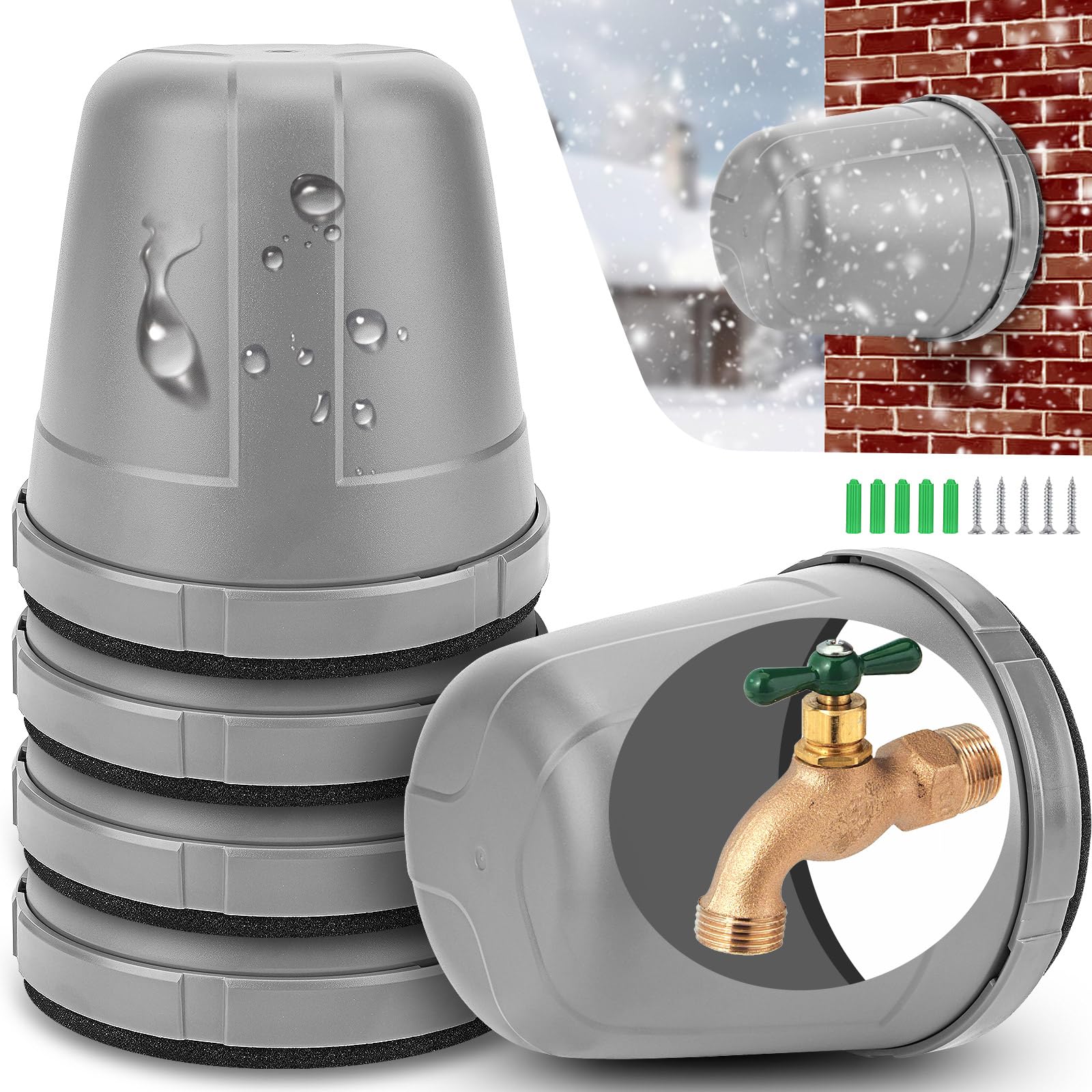Amazon.com: 4Pack Outdoor Faucet Covers,Spigot Cover for Winter,Plastic ...