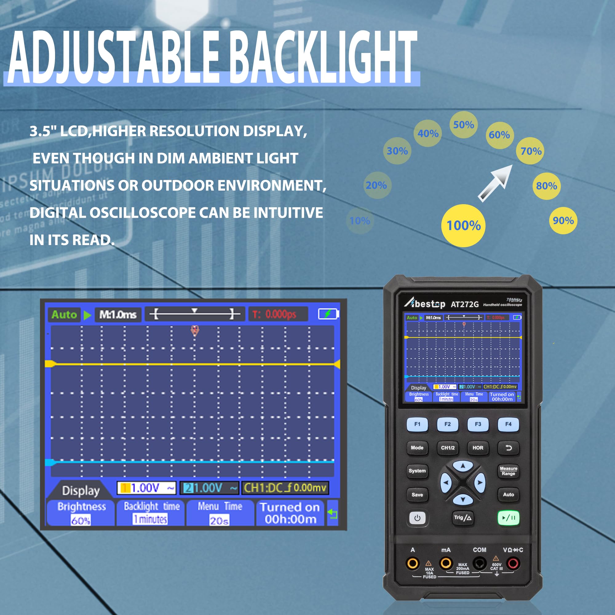 Snapklik.com : Abestop AT272G Oscillograph 70MHz Digital Oscilloscope 3 ...