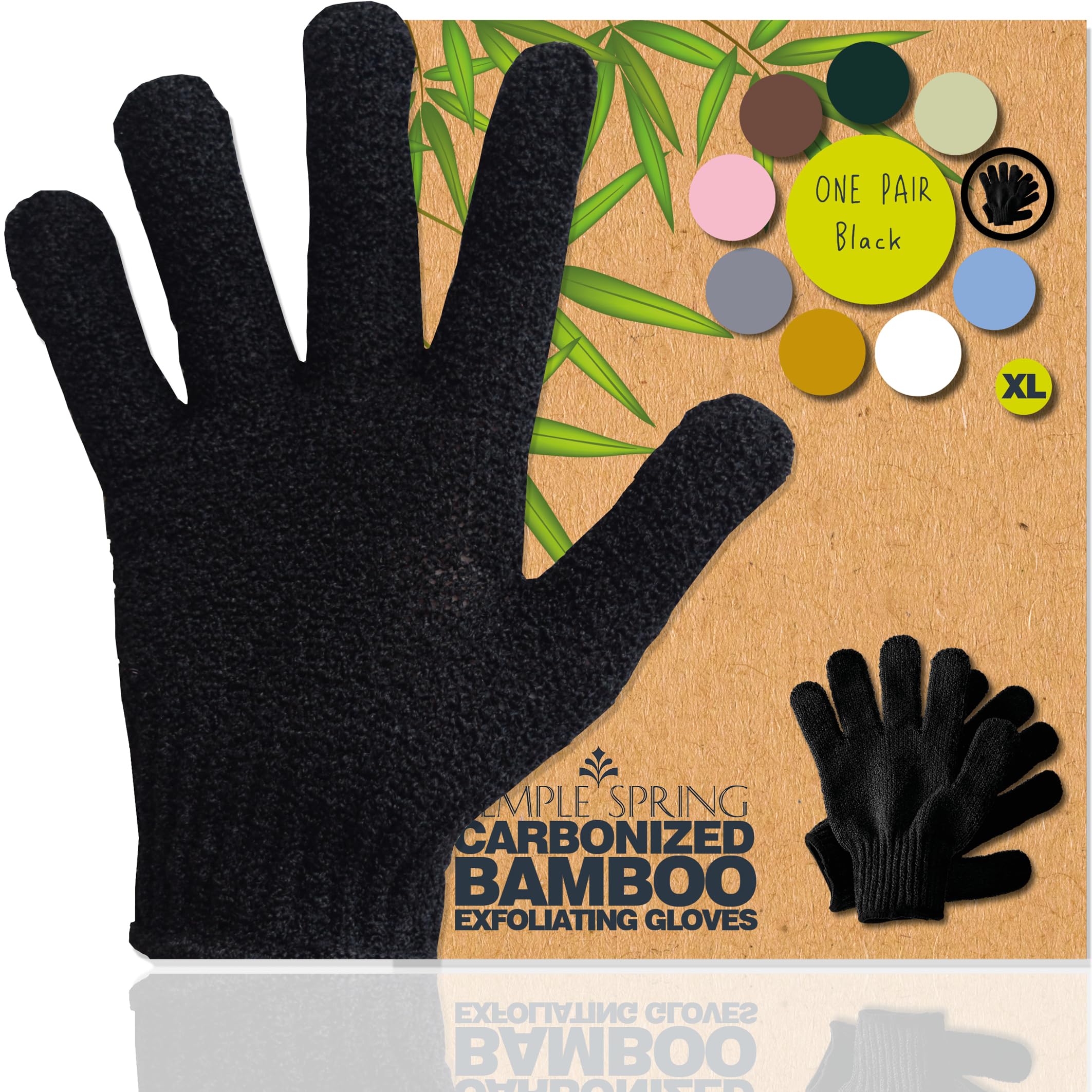 Amazon.com : Temple Spring Exfoliating Glove, Carbonized Rayon Bamboo ...