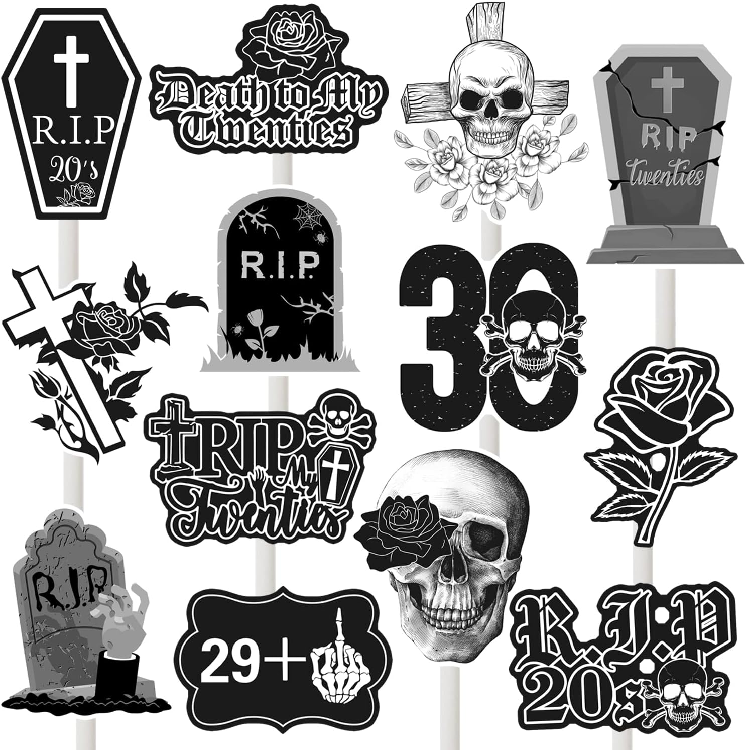 36 piezas de adornos para cupcakes de Rip My Twenties, decoración de ...