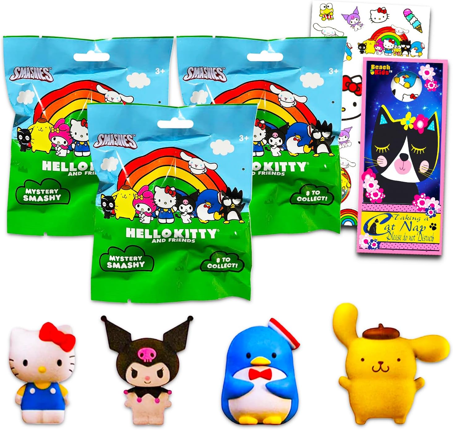 Amazon.com: Hello Kitty Squishy Figures Blind Bags Set - 3 Pack Hello ...