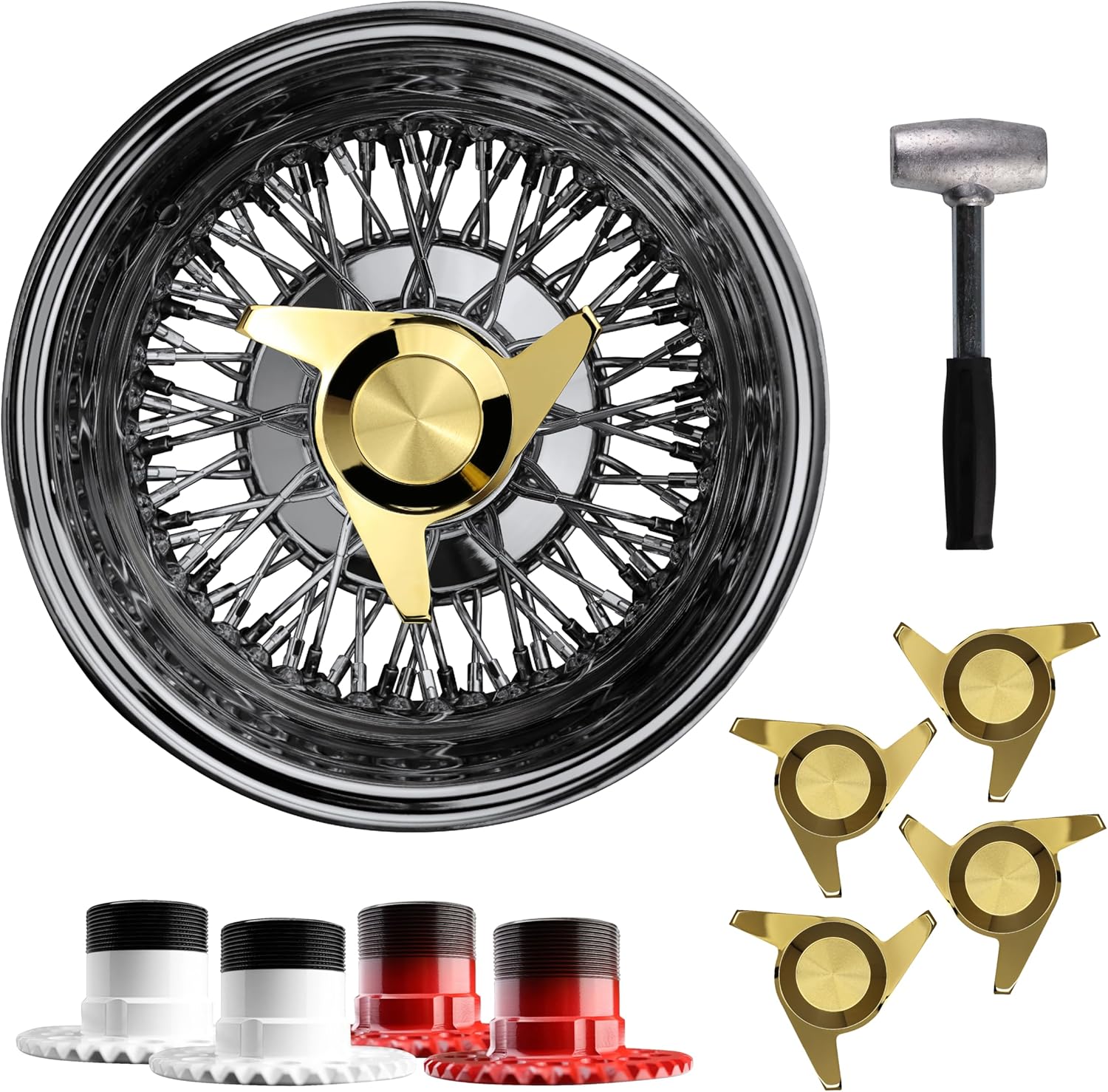 Amazon.com: British Wire Wheel 13x7 Reverse 72 Spoke Cross Lace Wire ...