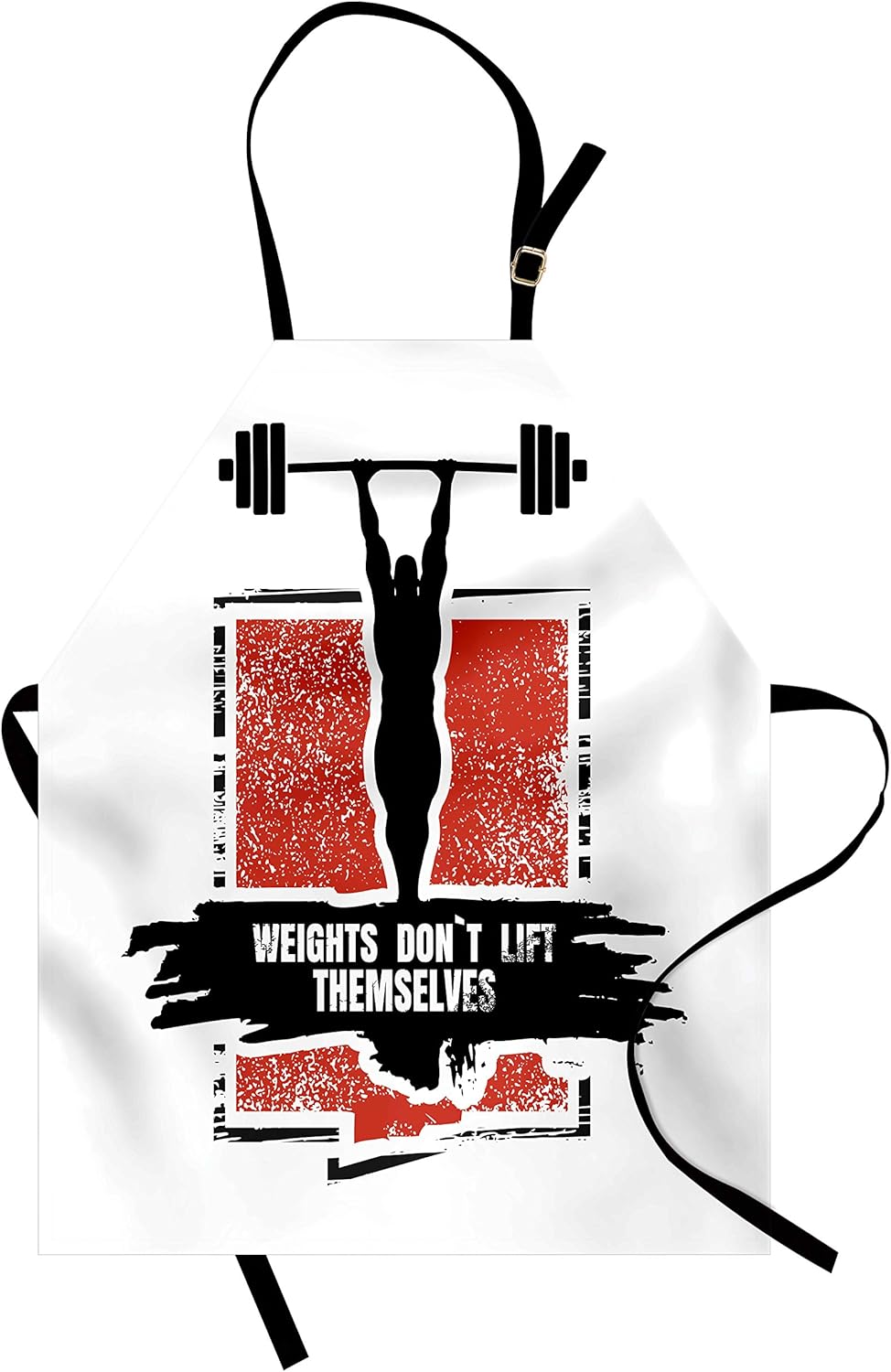 Amazon.com: Ambesonne Fitness Apron, Bodybuilder and Huge Barbell ...