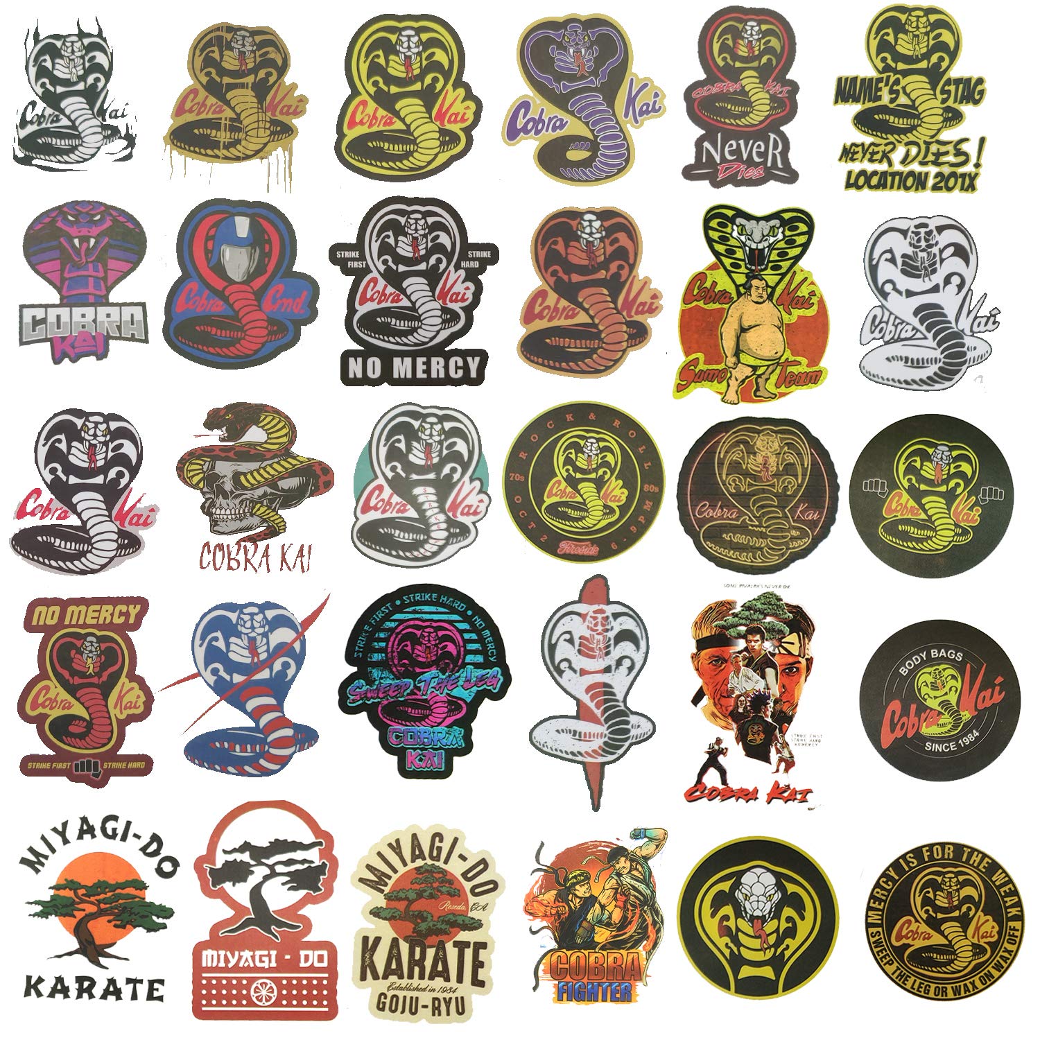 Cobra Kai Stickers 102PCS,Cobra Kai Birthday Decorations,Snake Stickers ...