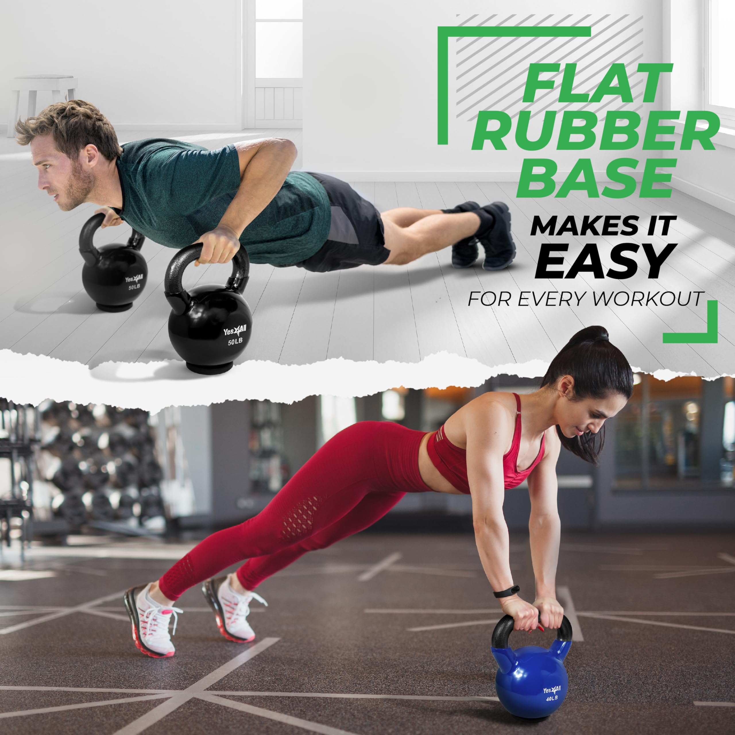 Snapklik.com : Kettlebell - PVC - Rubber Base - 55lbs