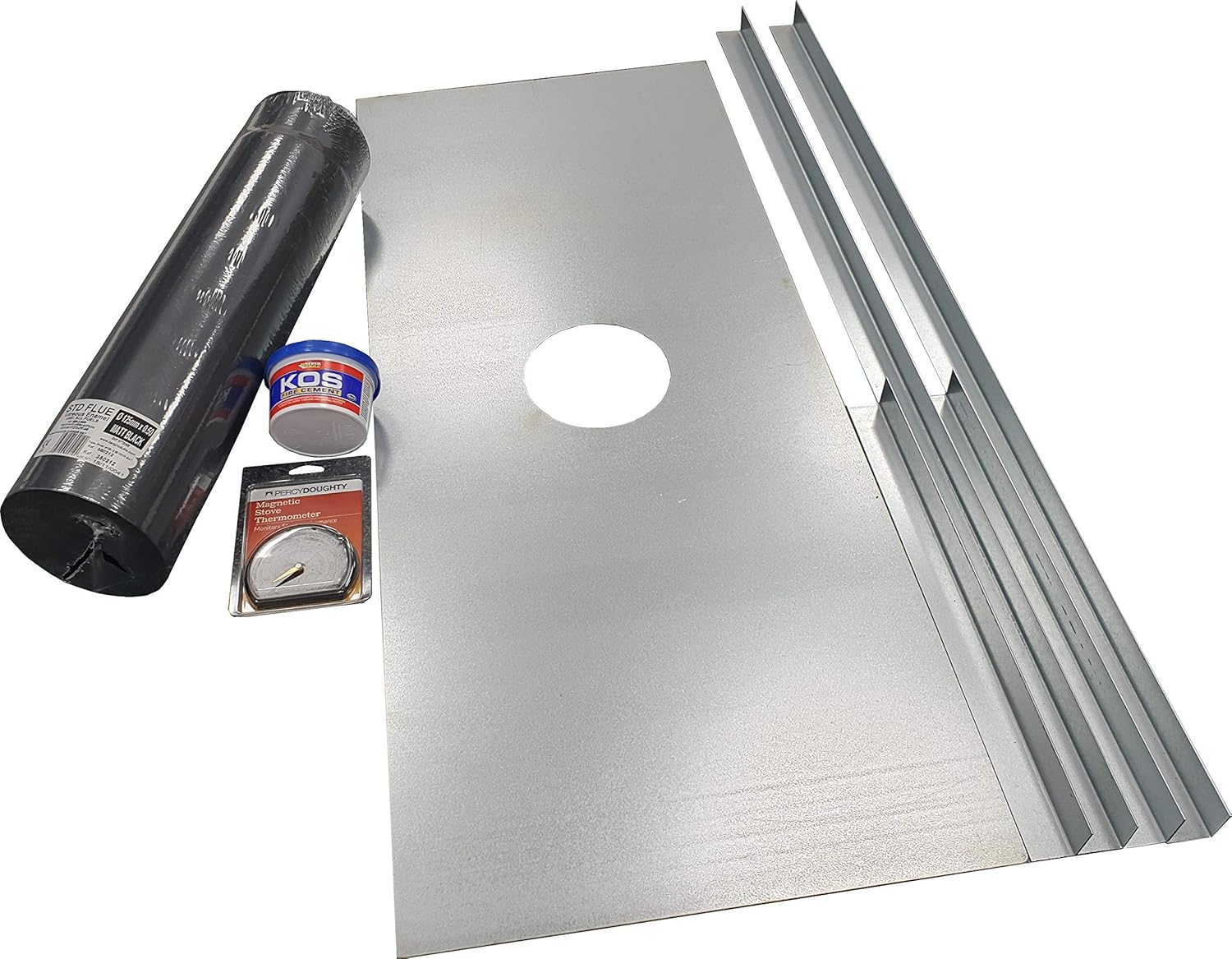 Stove Chimney Complete Install Kit with Closure Register Plate Kit ...