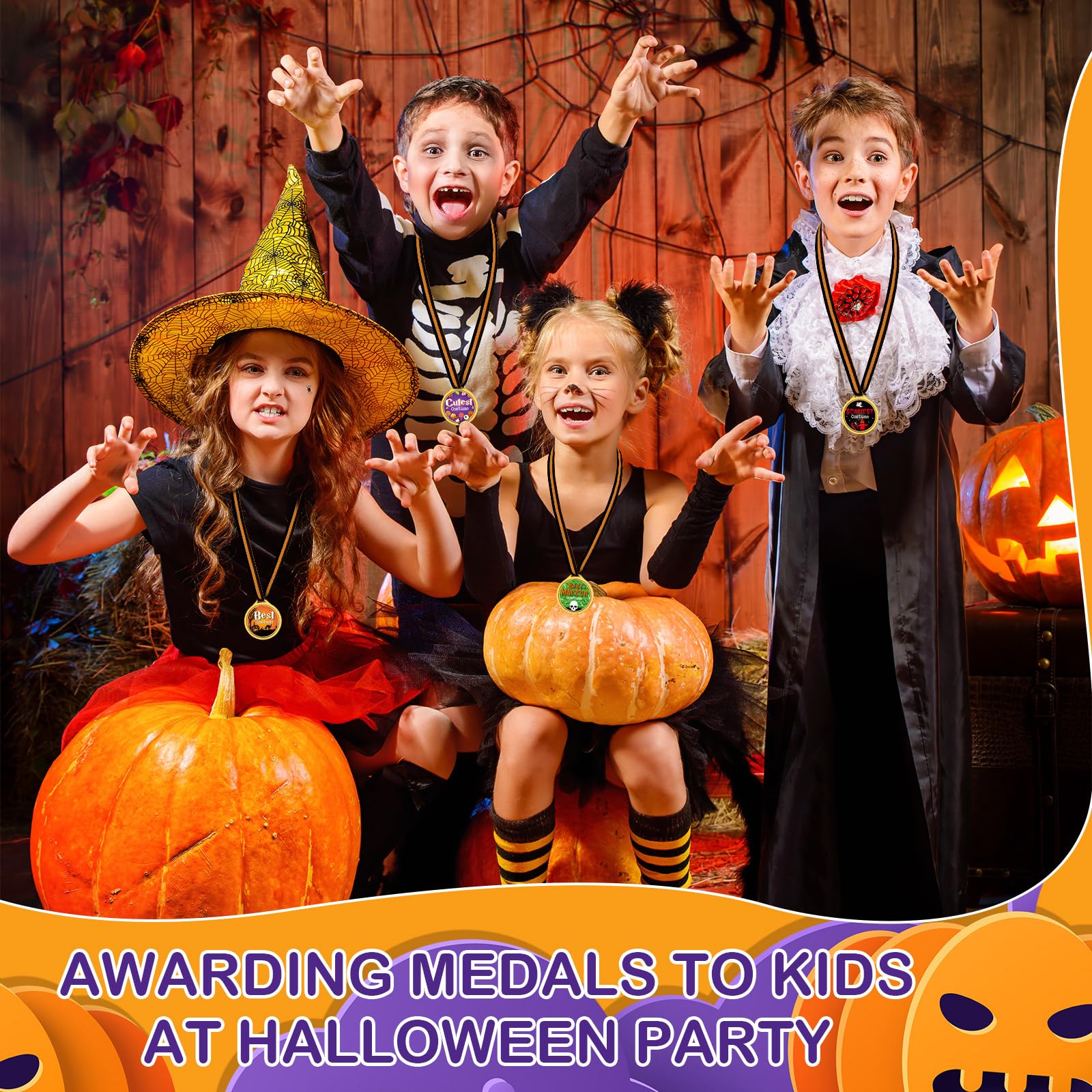 Snapklik.com : 100 Pcs Halloween Medals 10 Styles Costume Contest Award ...