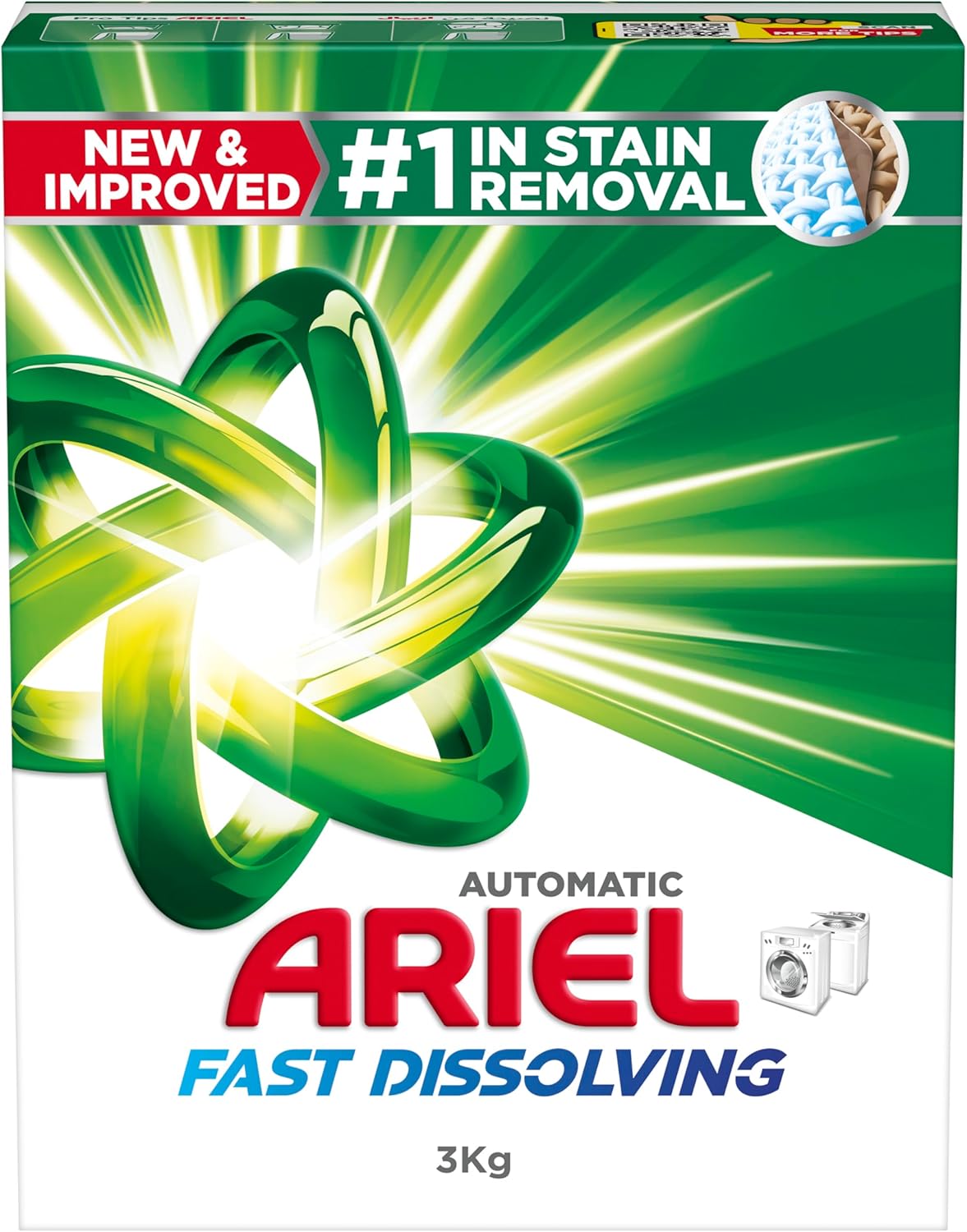 Ariel Fast Dissolving Laundry Detergent Powder, 3 KG: Buy Online at ...