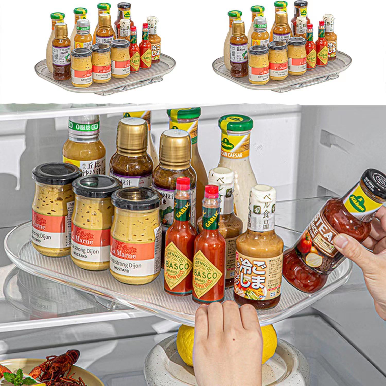 Amazon.com - Tumaticly 2PCS Refrigerator Organizing, Rectangular Lazy ...